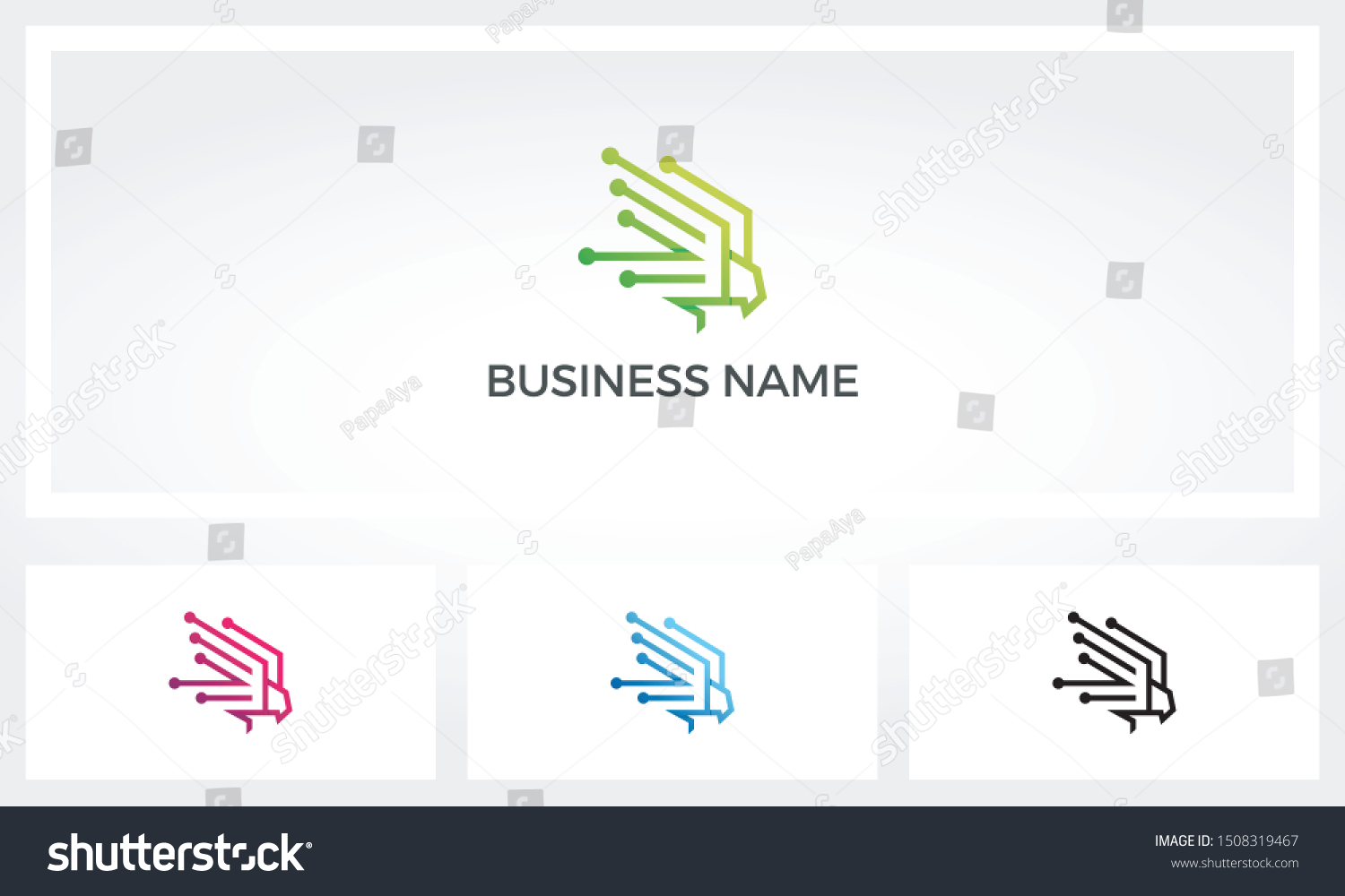 Digital Nodes Flying Bird Logo: vector de stock (libre de regalías ...