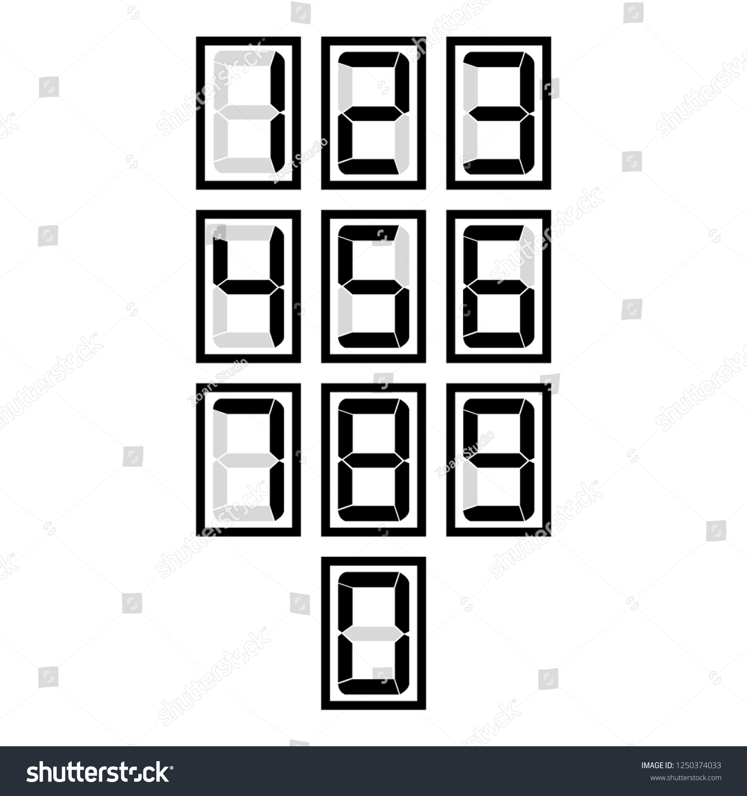 Digital Number Keypad Keyboard Dialer 스톡 벡터(로열티 프리) 1250374033 ...
