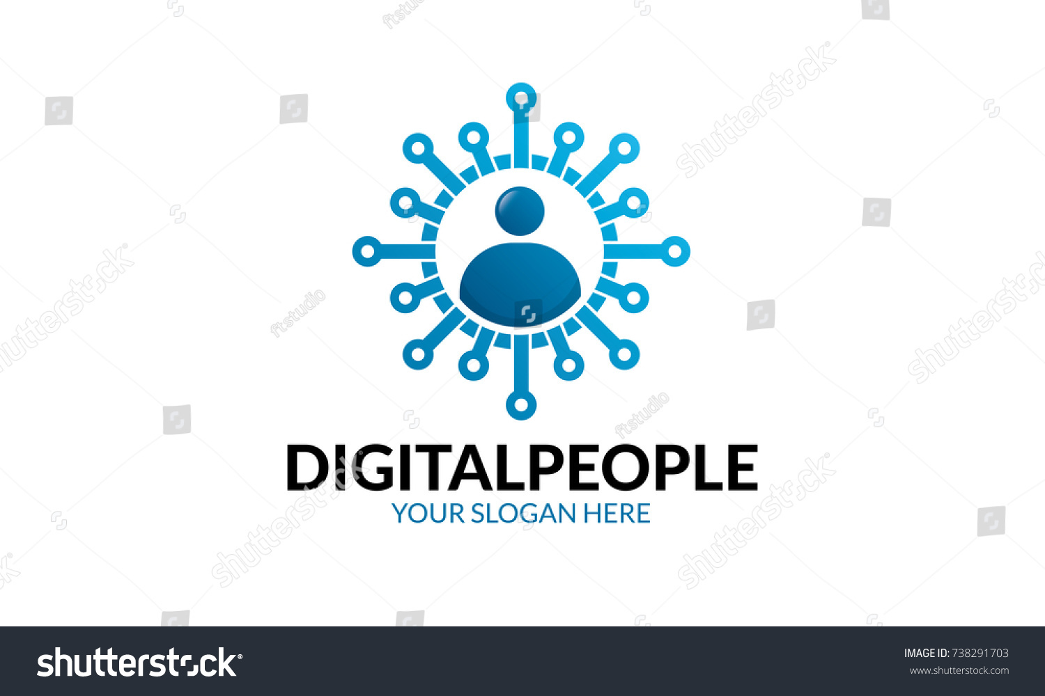 Digital People Logo Stock Vector (Royalty Free) 738291703