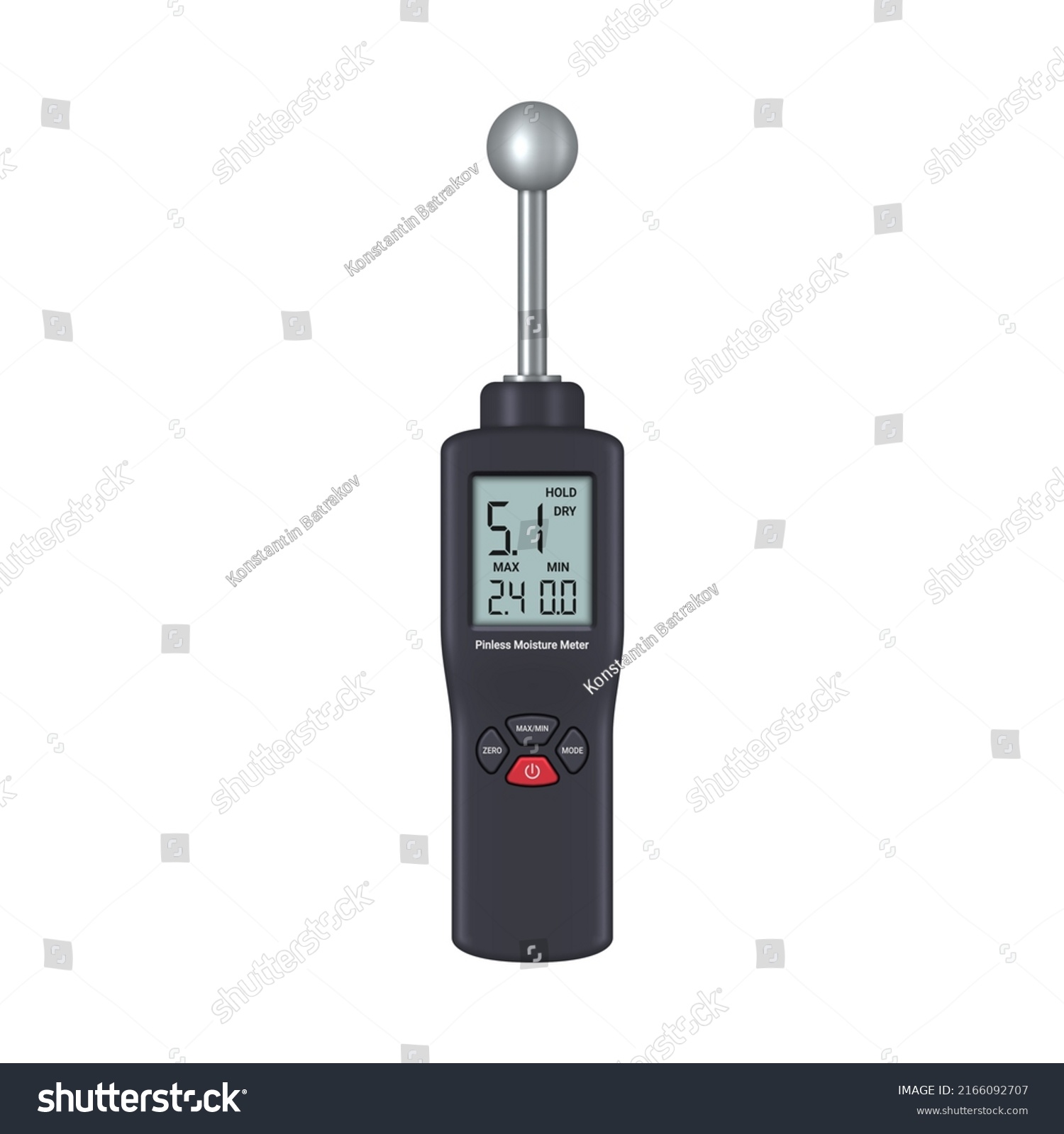 Digital Pinless Moisture Meter Vector Illustration Stock Vector ...