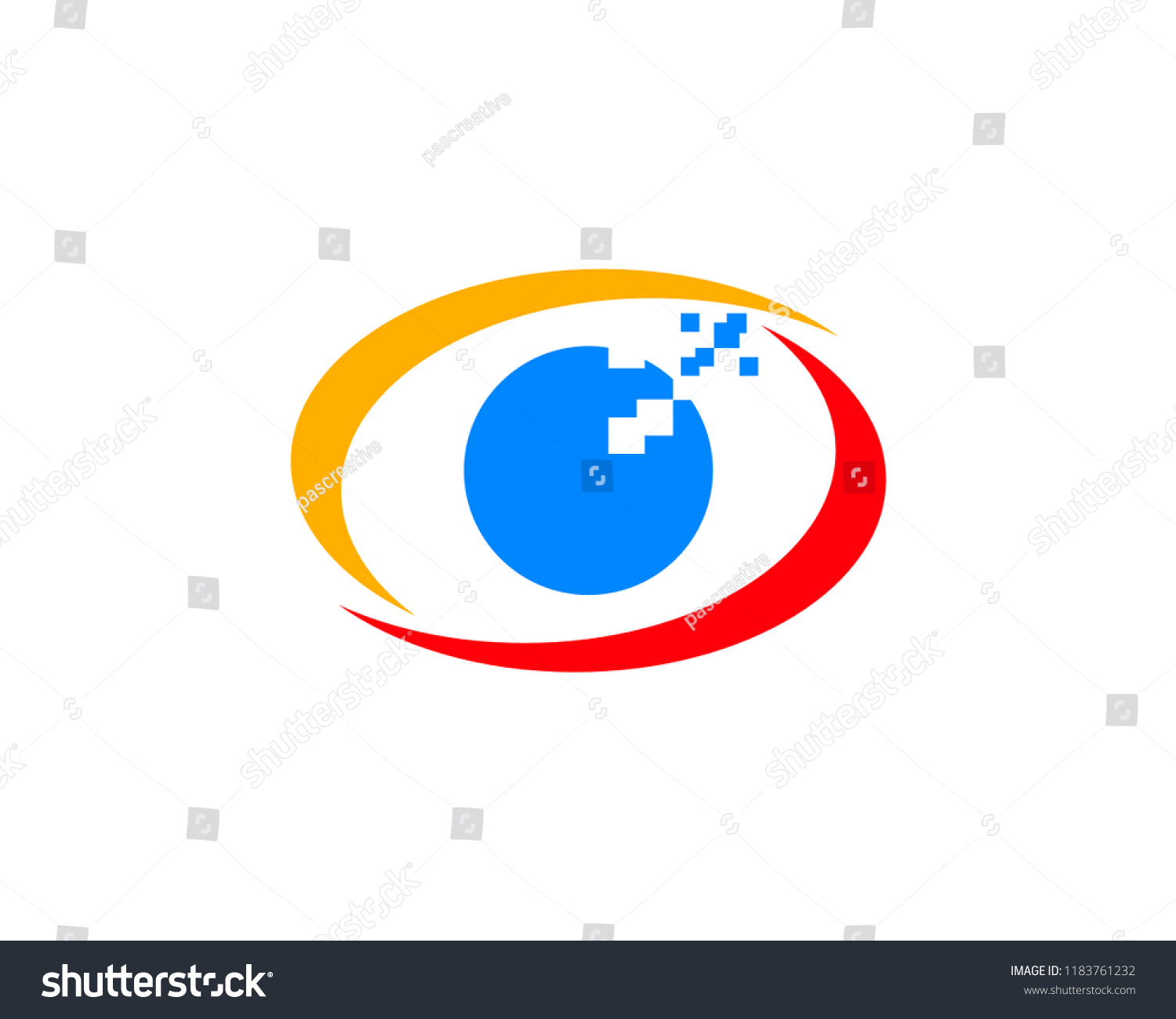 Digital Pixel Eye Logo Design Template Stock Vector (Royalty Free ...