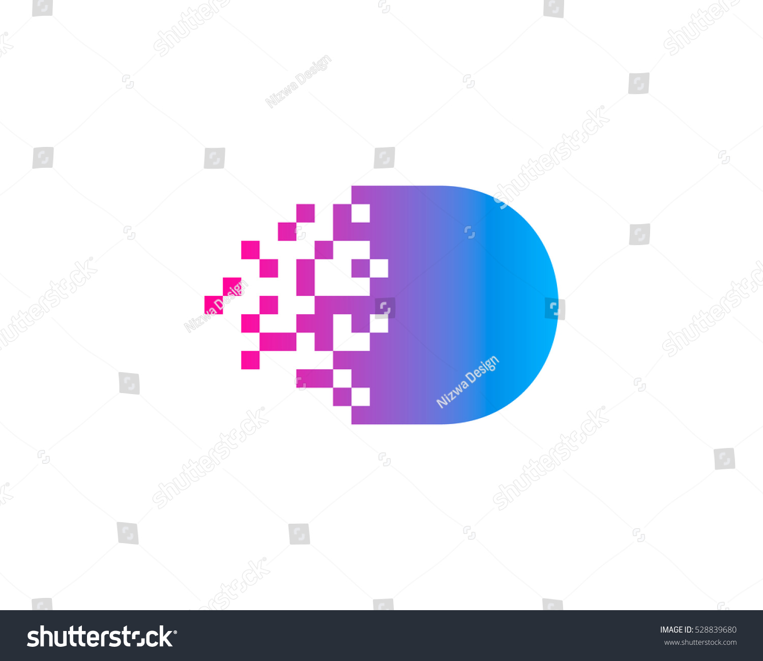 Digital Pixel Initial Letter D Logo Stock Vector (Royalty Free) 528839680