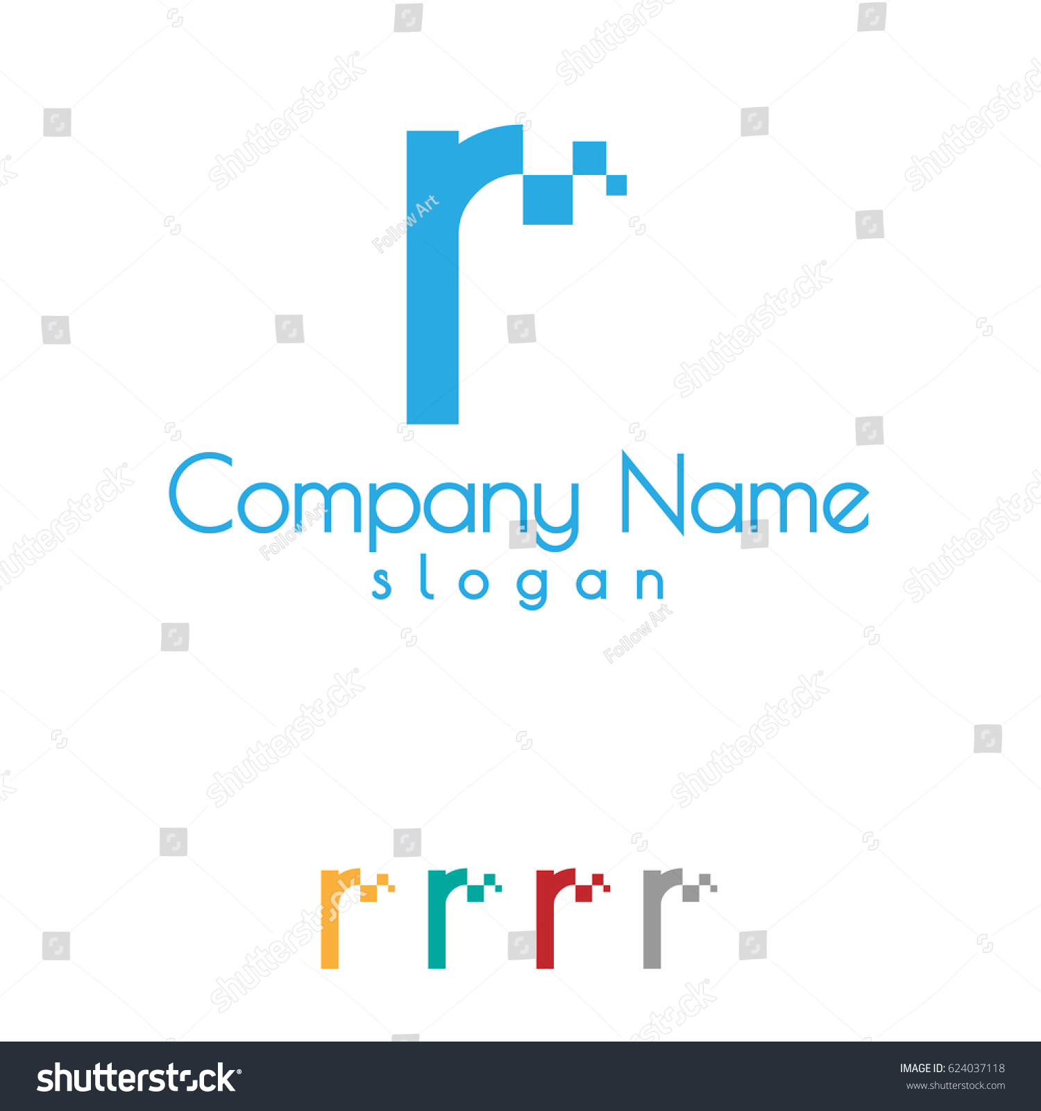 Digital Pixel Initial Letter R Logo Stock Vector (Royalty Free ...