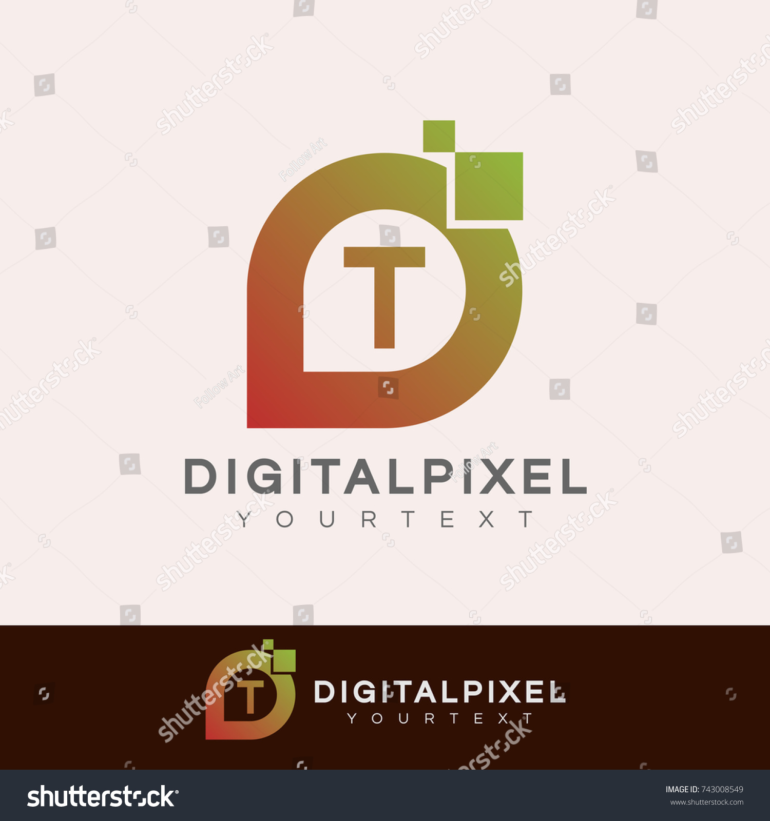 Digital Pixel Initial Letter T Logo Stock Vector (Royalty Free) 743008549
