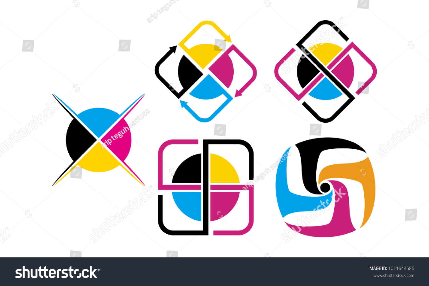 Digital Printing Template Set Stock Vector (Royalty Free) 1011644686 ...