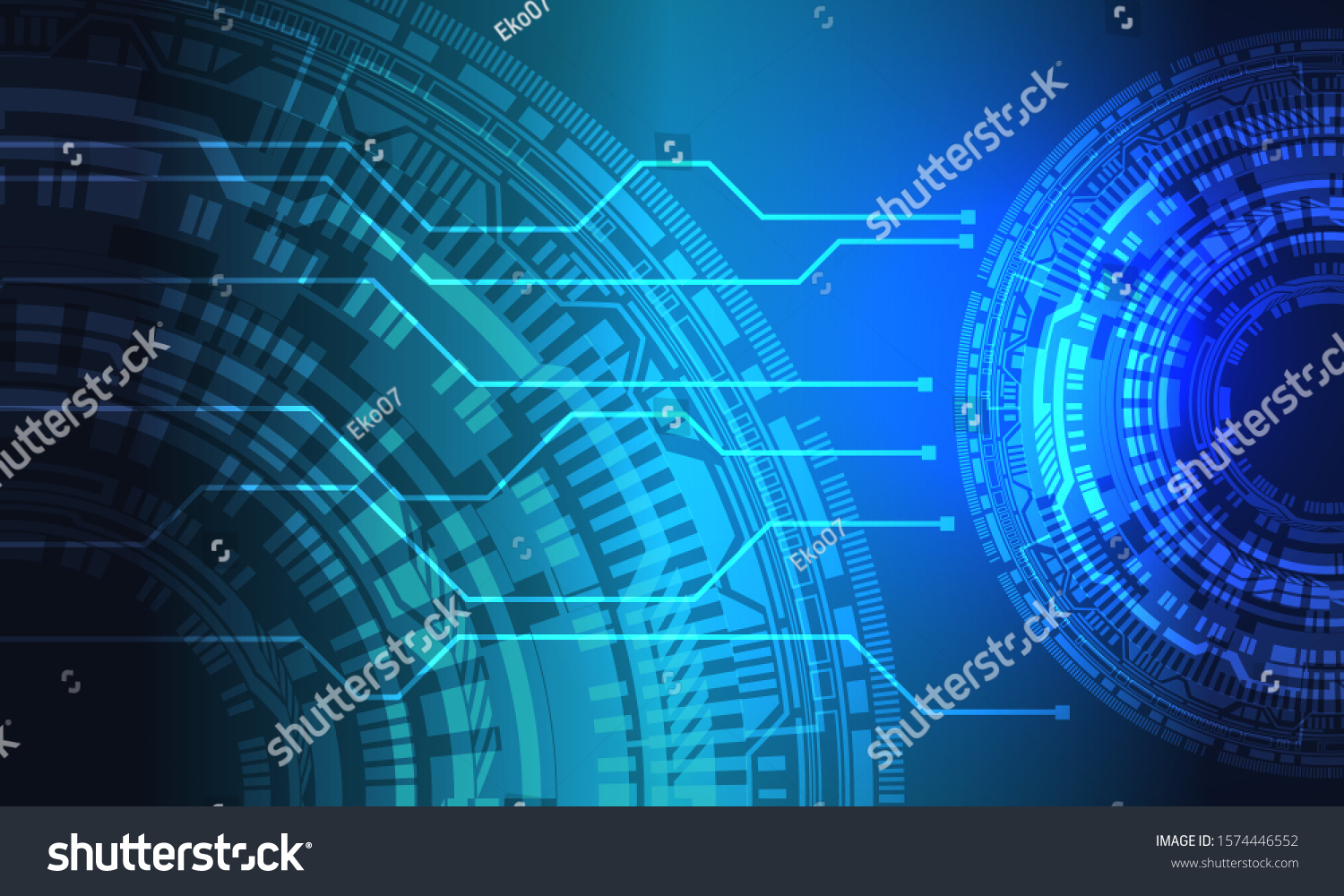 Digital Radial Circle Circuit Futuristic Virtual Stock Vector (Royalty ...