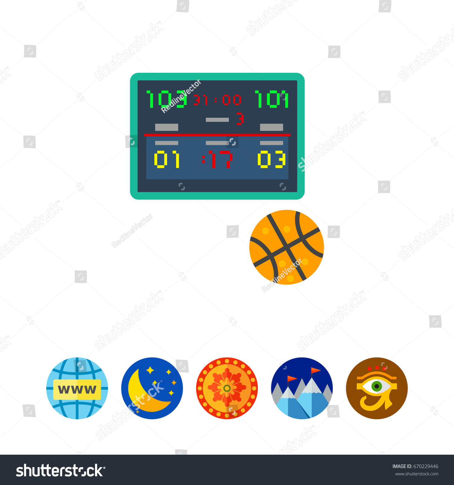 Digital Scoreboard Ball Vector Icon Stock Vector (Royalty Free) 670229446