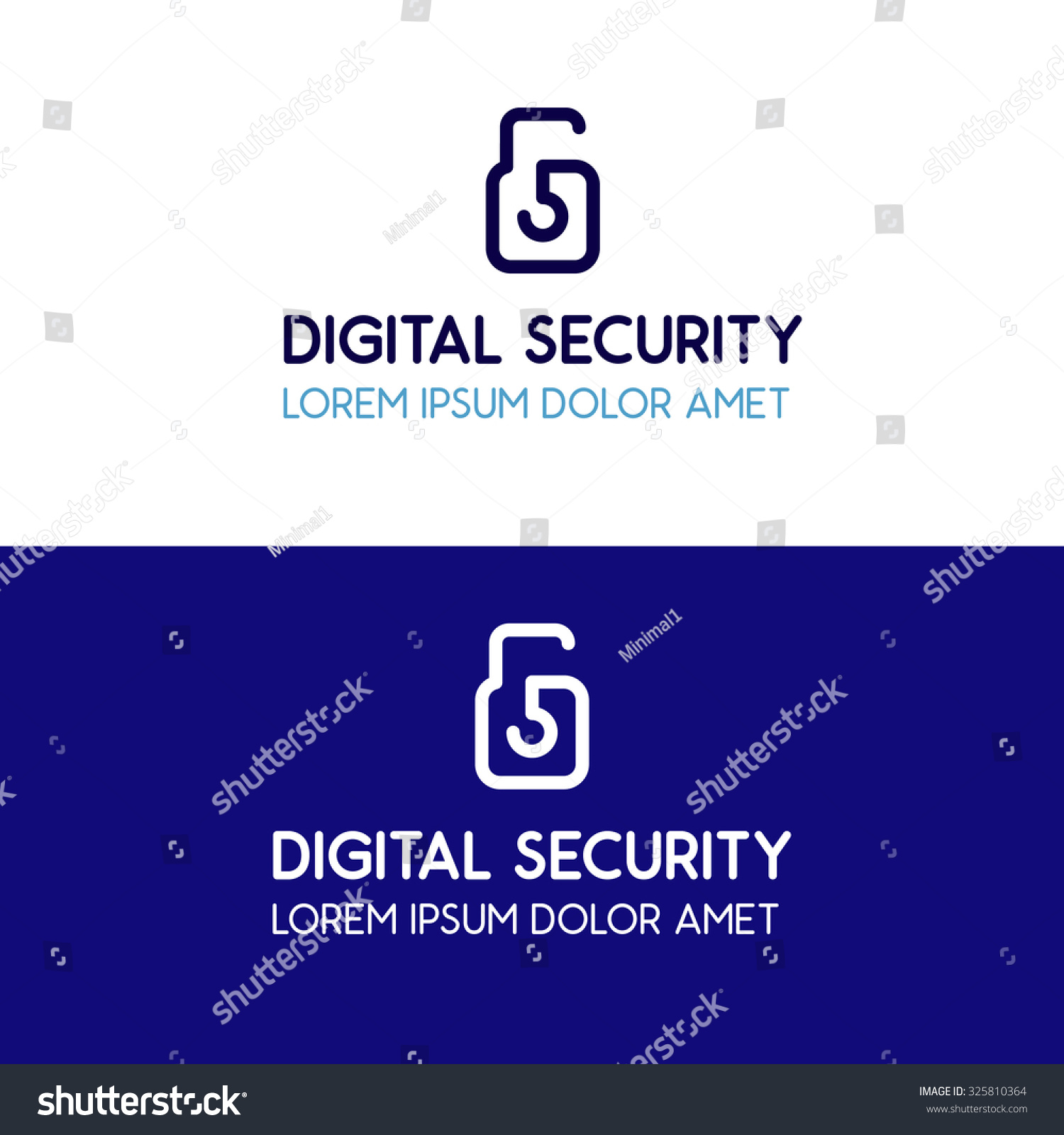 Digital Security Blue Corporate Logo Design: vector de stock (libre de ...