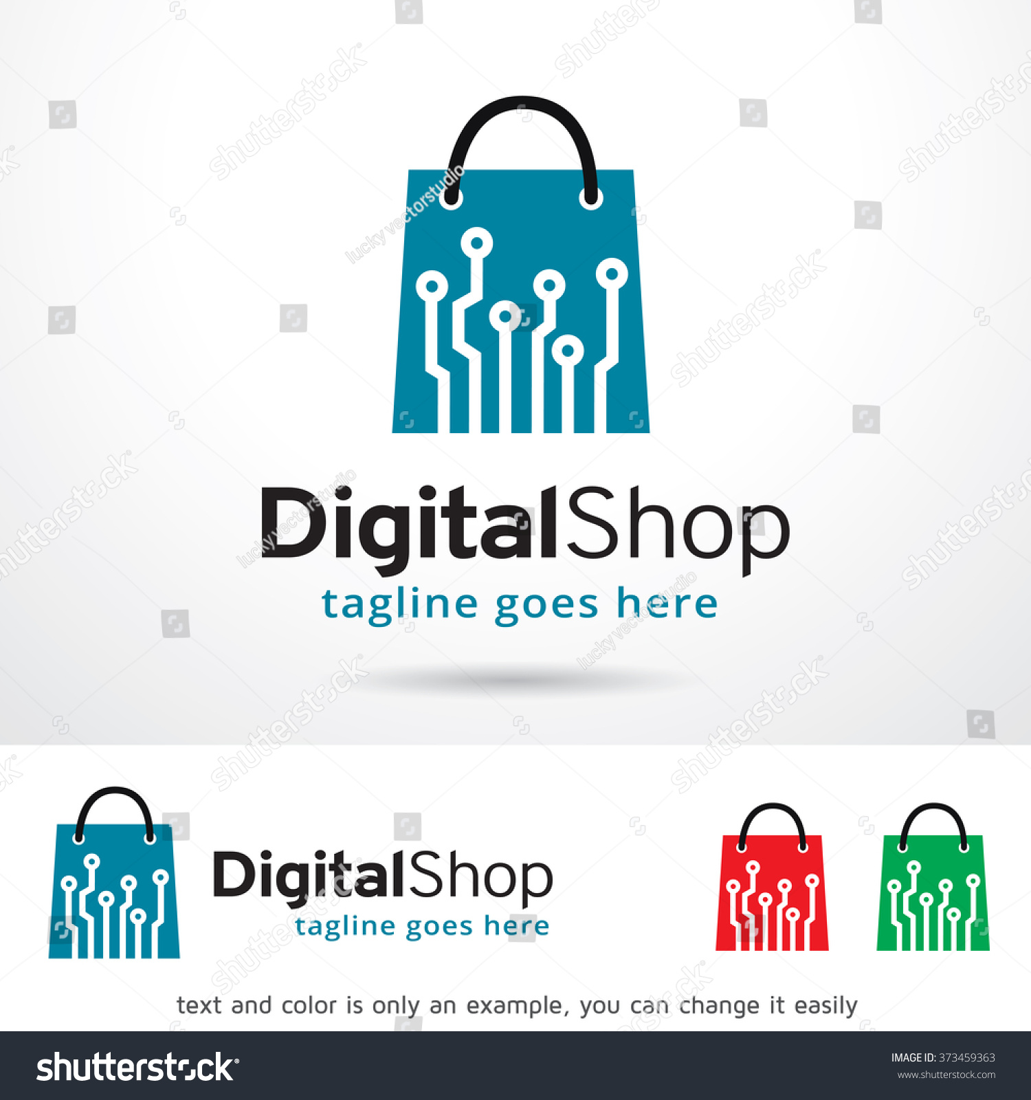 Digital Shop Logo Design Template Stock Vector (Royalty Free) 373459363