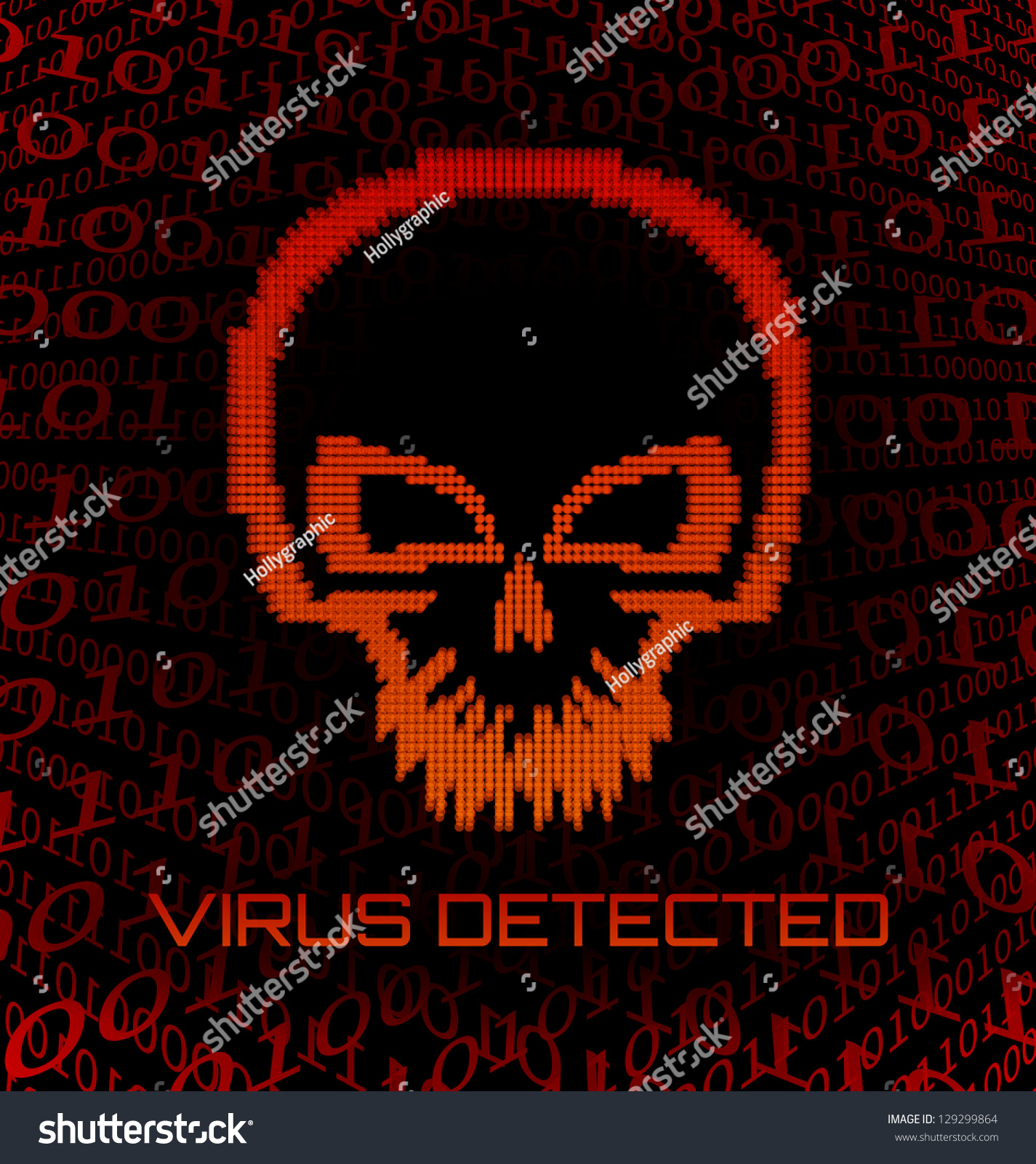 Digital Skull Virus On Black Background Stock Vector (Royalty Free ...