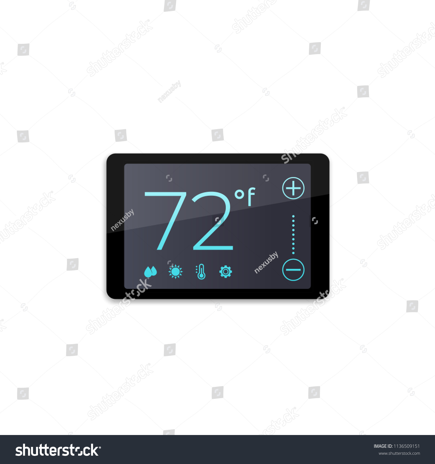 illustration vectorielle du thermostat numérique intelligent : image ...