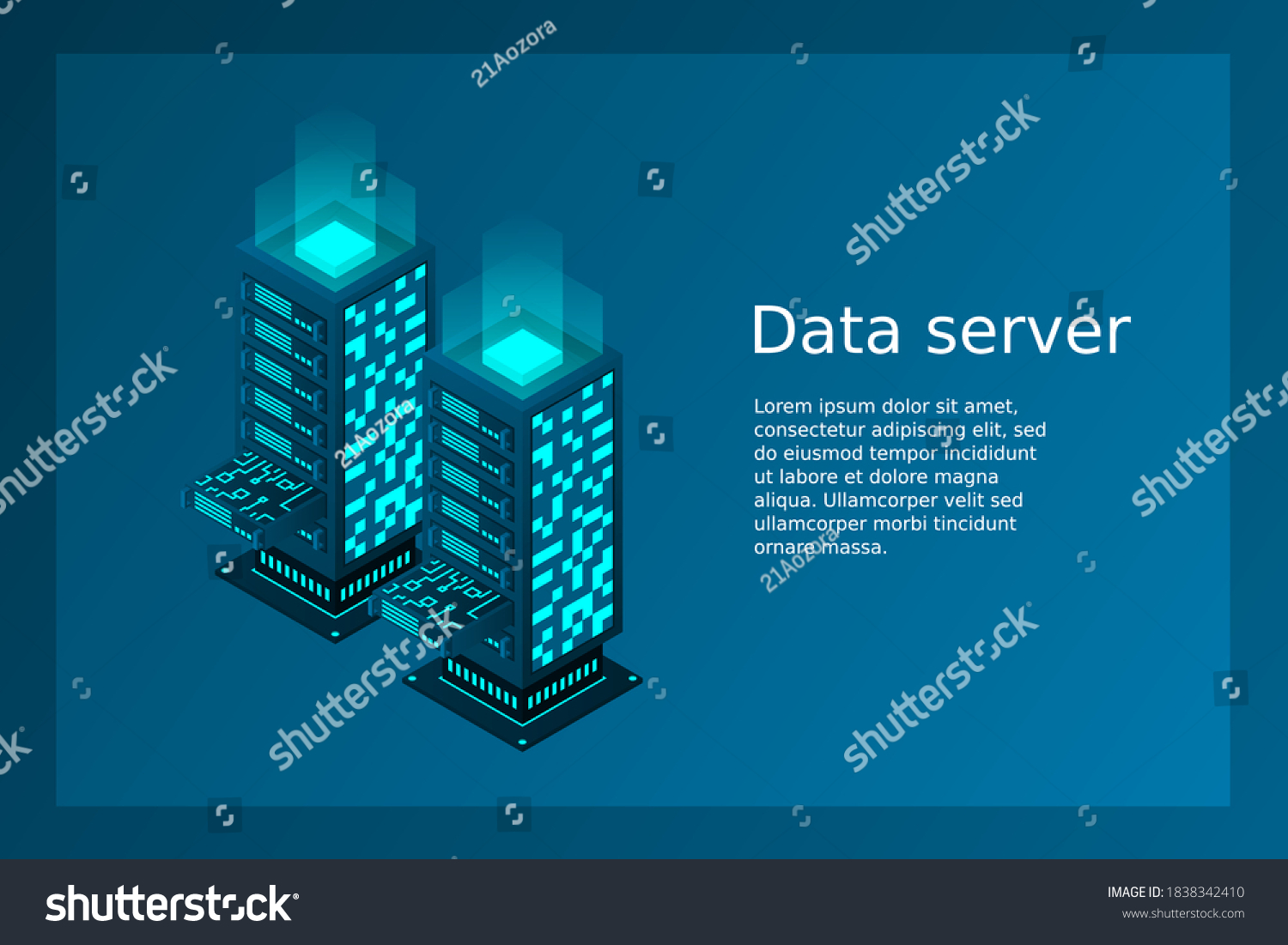 Digital Space Data Center Big Data Stock Vector (Royalty Free) 1838342410