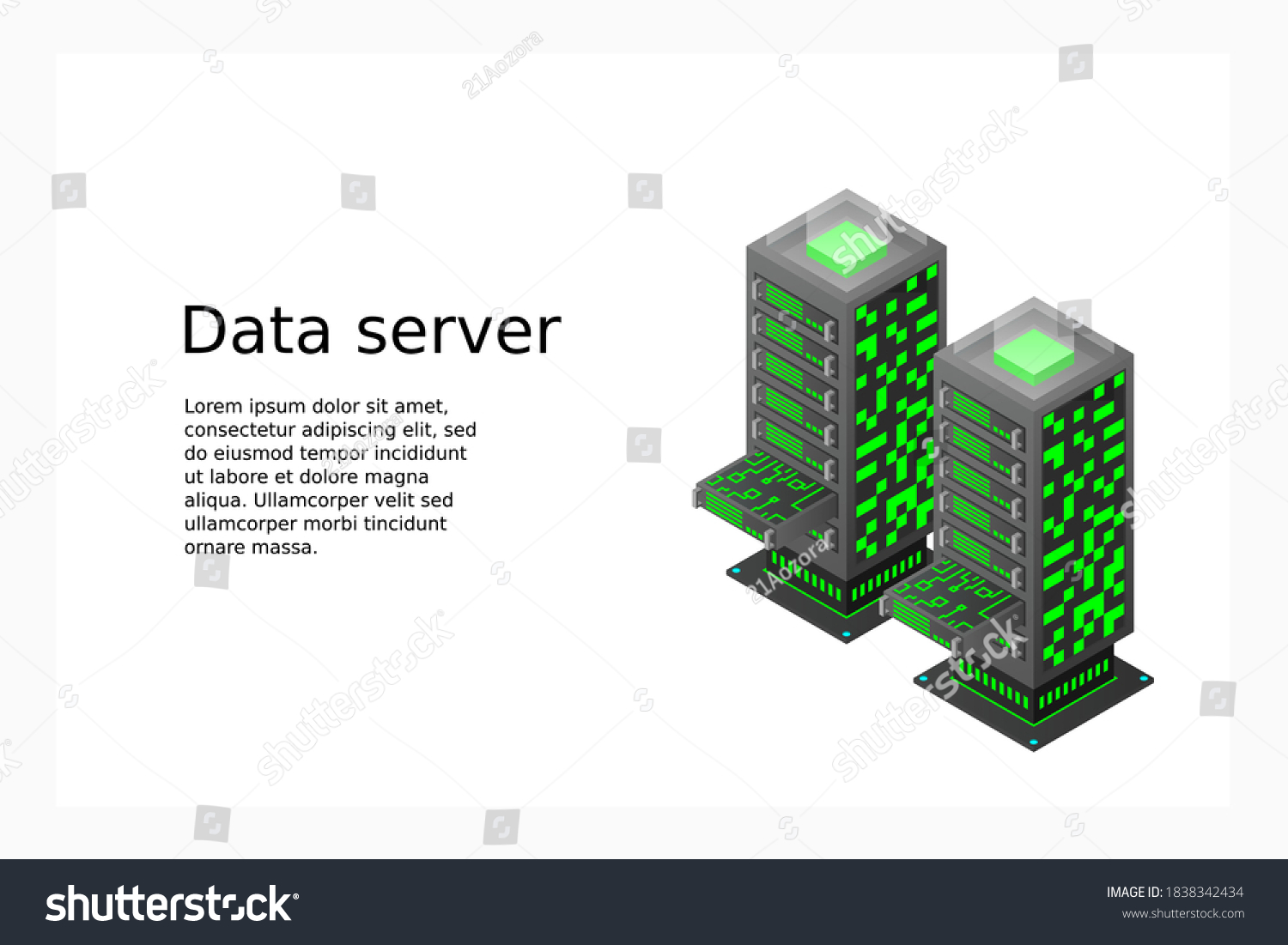 Digital Space Data Center Big Data Stock Vector (Royalty Free ...