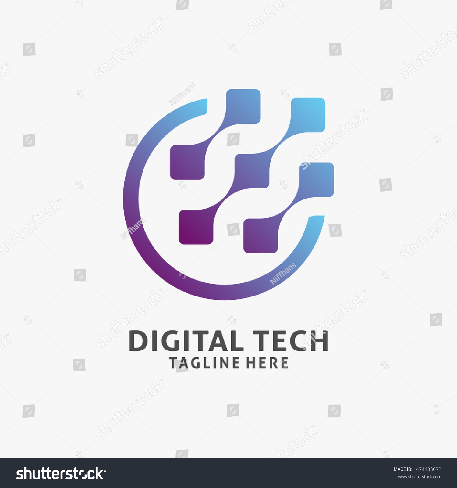 Digital Tech Logo Design Inspiration 스톡 벡터(로열티 프리) 1474433672 ...
