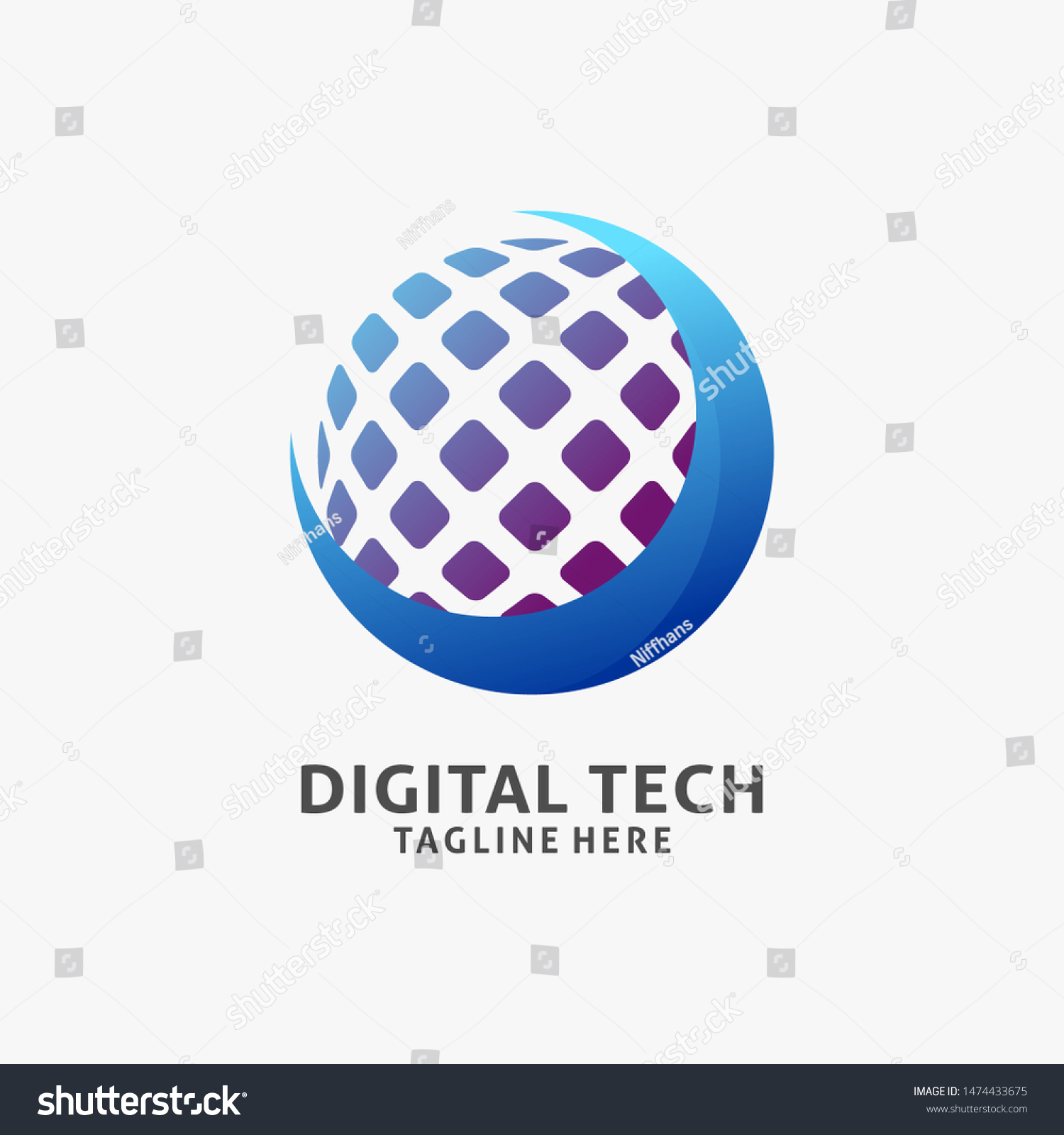Digital Tech Logo Design Inspiration 스톡 벡터(로열티 프리) 1474433675 ...