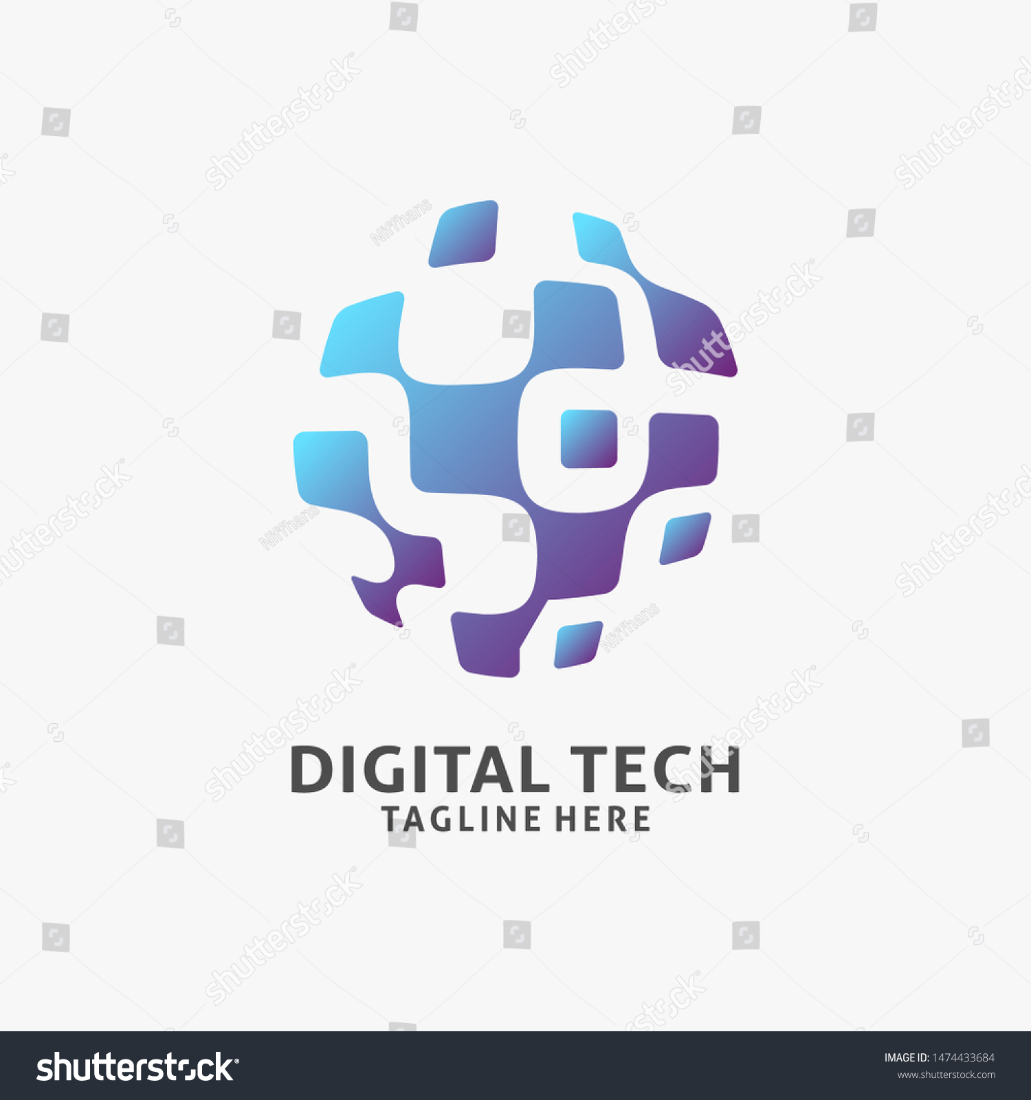 Digital Tech Logo Design Inspiration: Stock-Vektorgrafik (Lizenzfrei ...