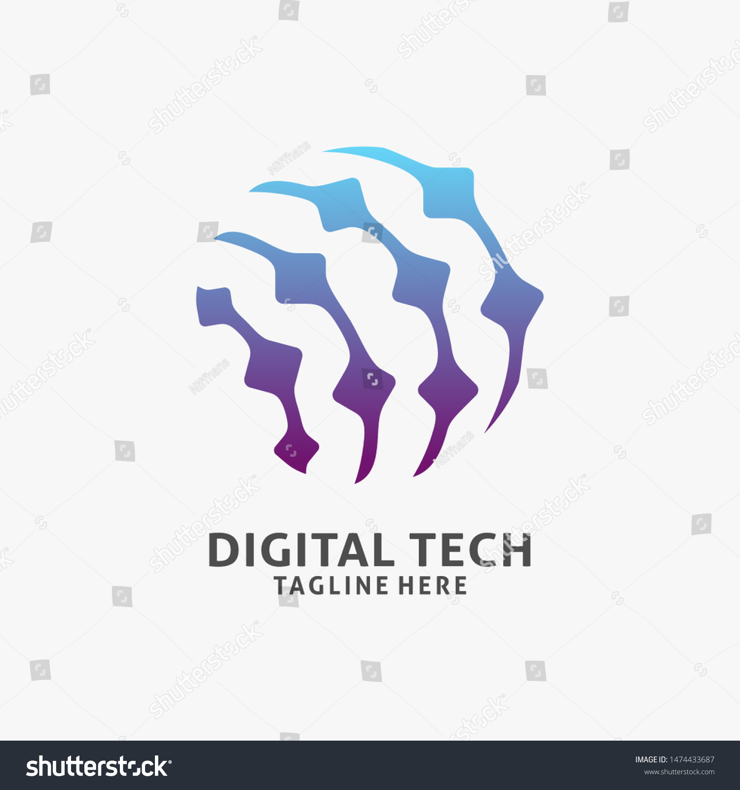 Digital Tech Logo Design Inspiration Stock Vector (Royalty Free) 1474433687