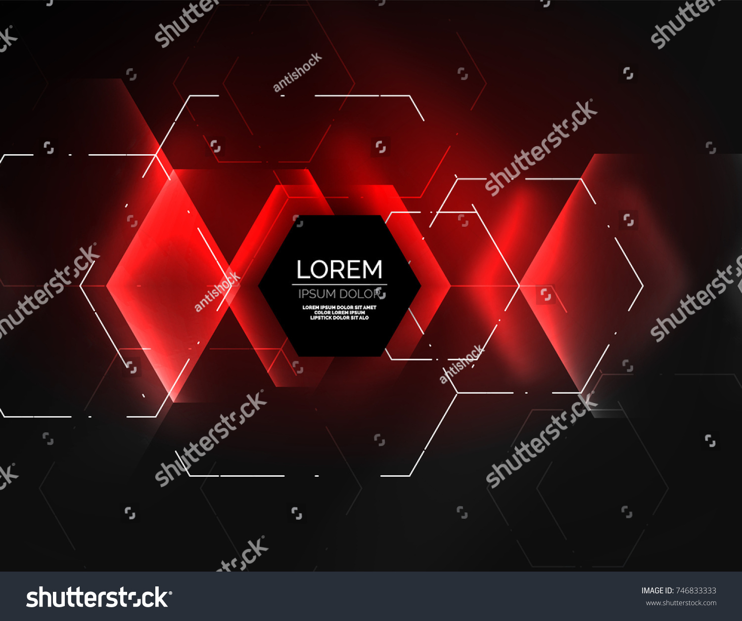 Digital Techno Abstract Background Glowing Hexagons Stock Vector ...