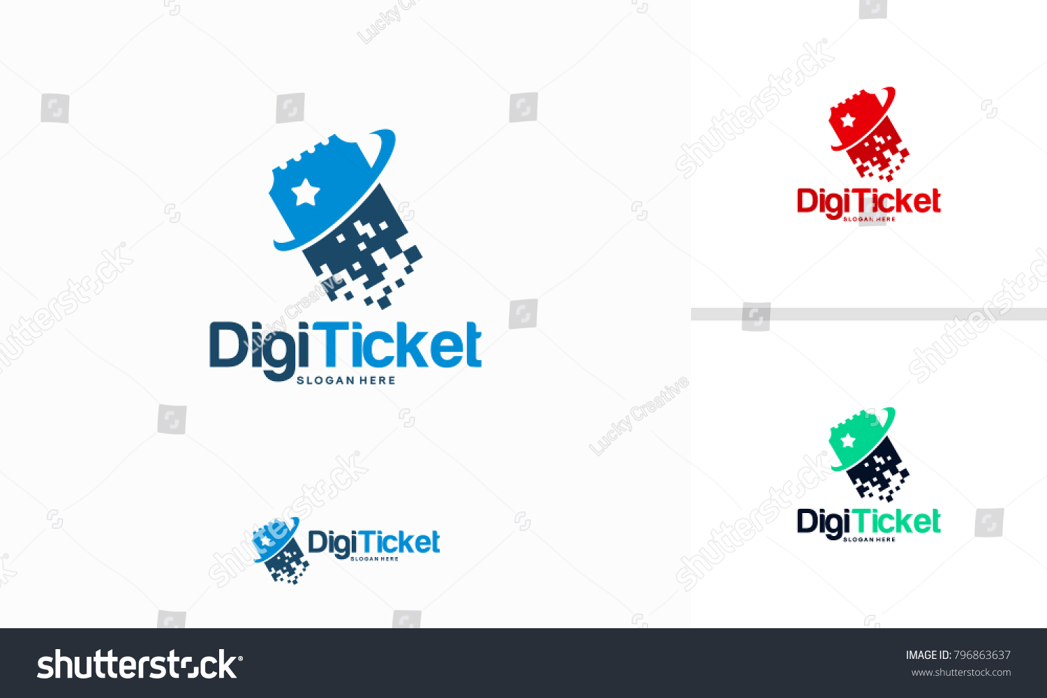 Digital Ticket Logo Designs Concept Vector Stock Vector (Royalty Free ...