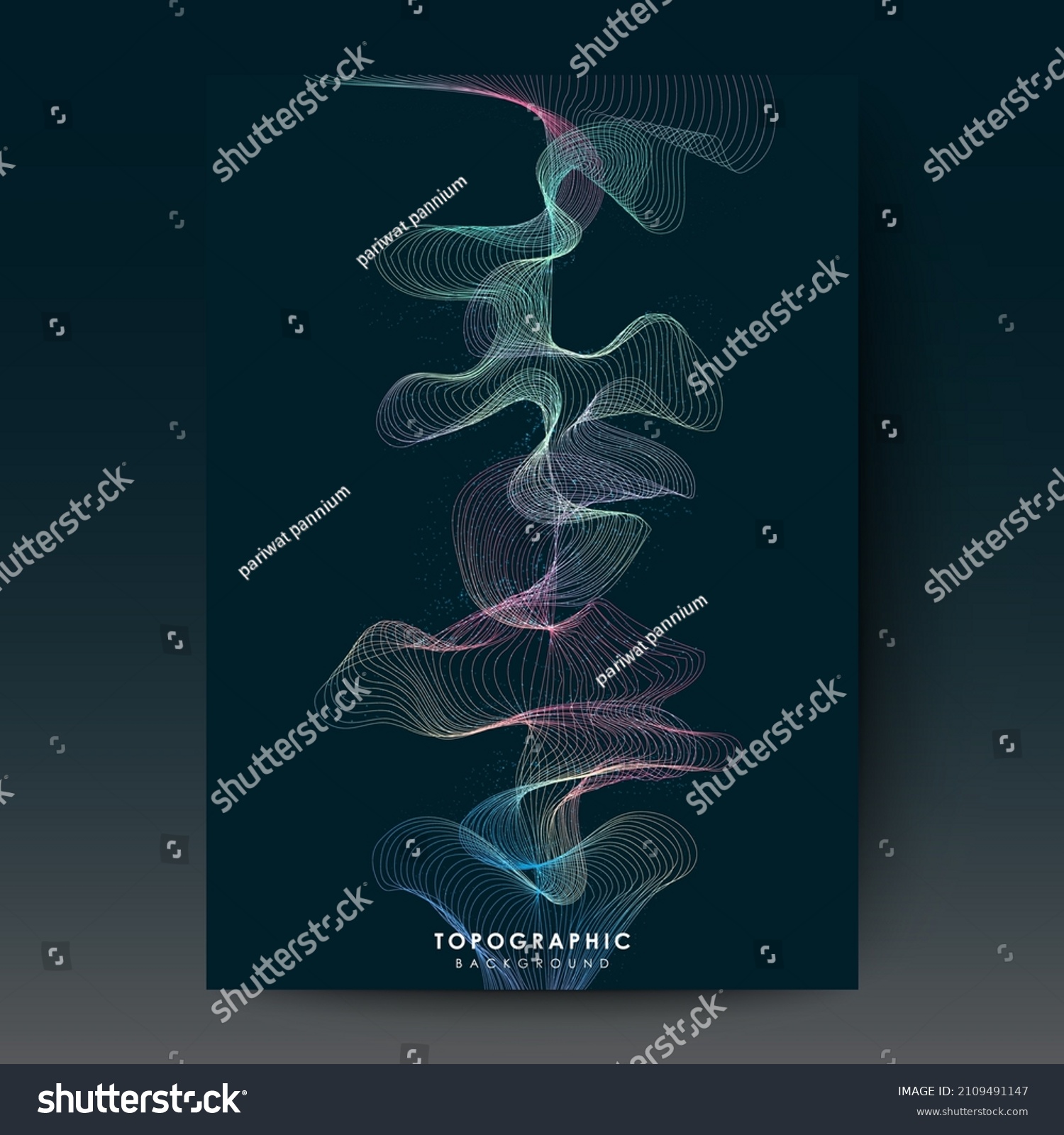 Digital Topography Cover Page Background Stock Vector (Royalty Free ...