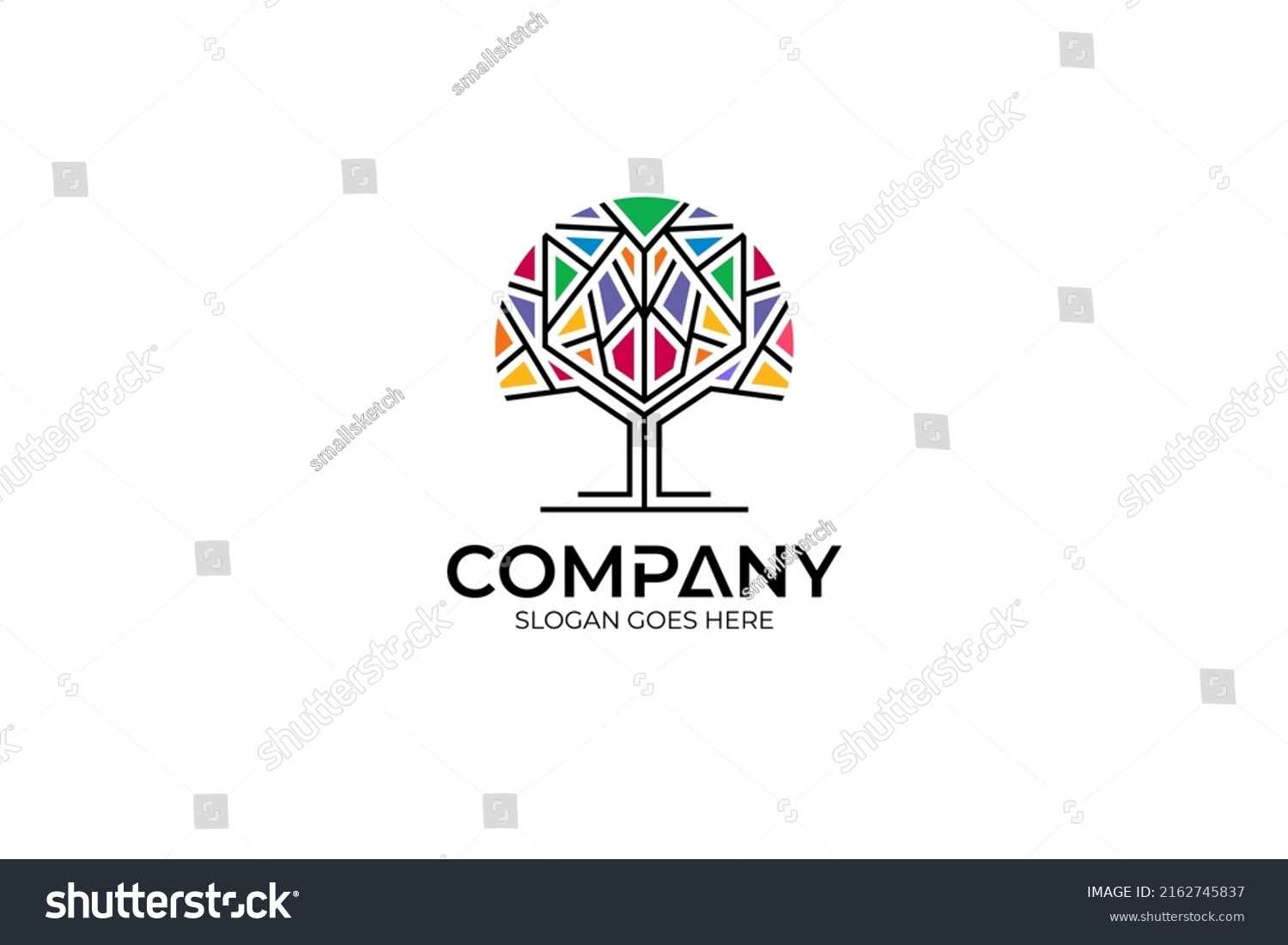 Digital Tree Logo Concept Flat Multiple Stock Vector (Royalty Free ...