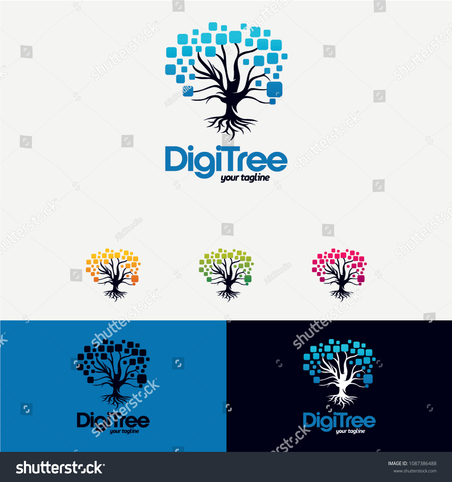 Digital Tree Logo Designs Template: Vector có sẵn (miễn phí bản quyền ...