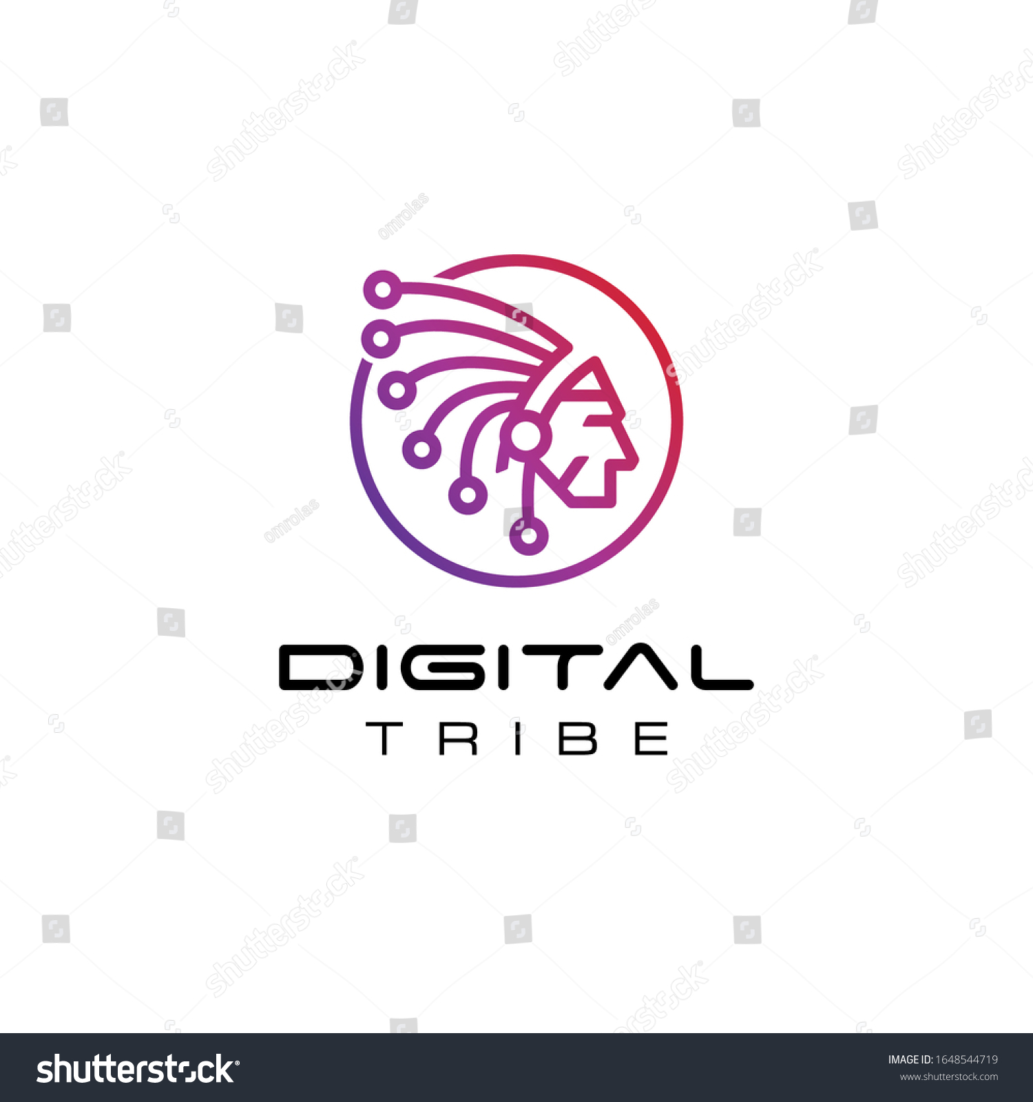 Digital Tribe Illustration Logo Premium Vector Stock Vector (Royalty ...
