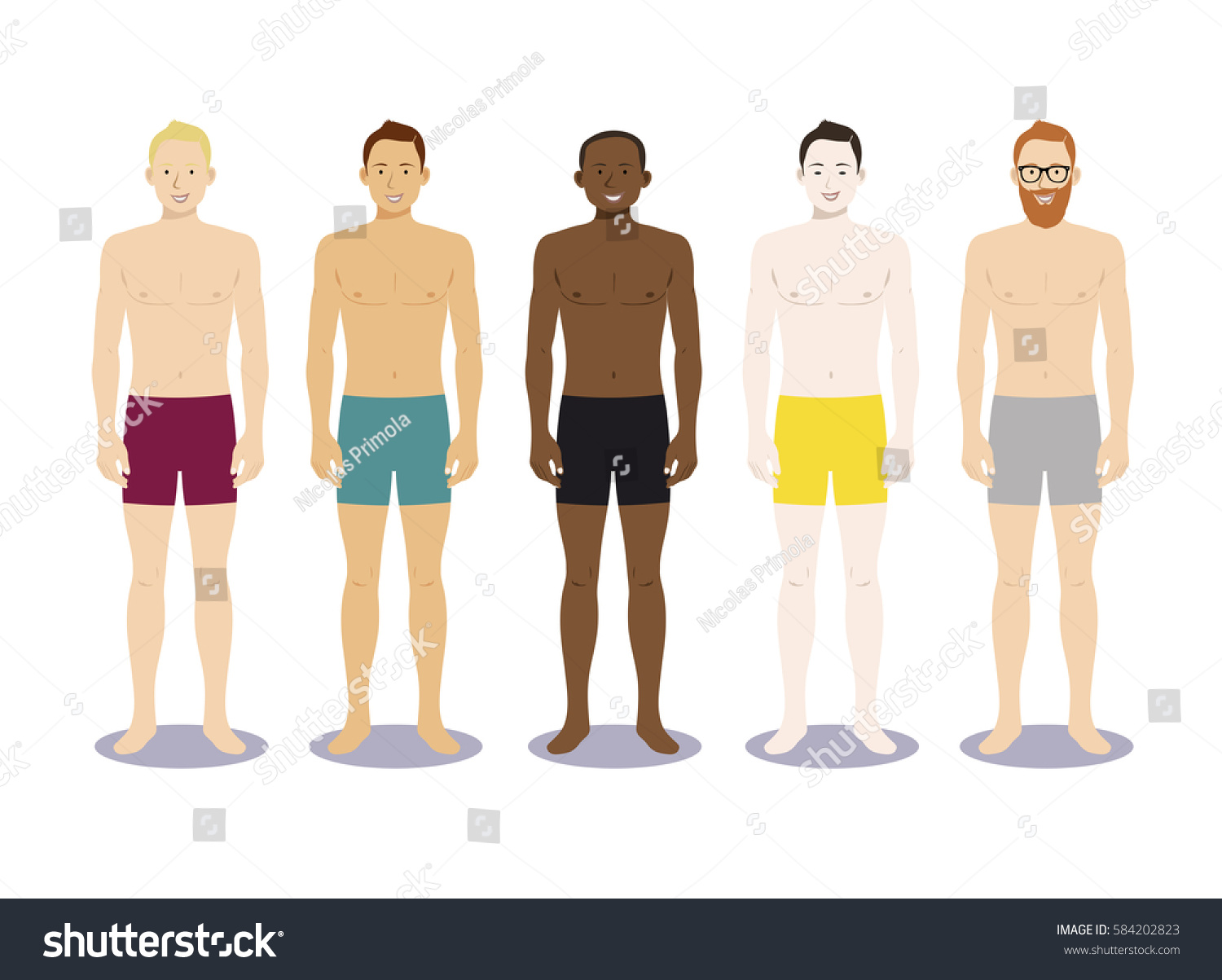 Vektor Stok Digital Vector Illustration Man Pose Standing (Tanpa ...