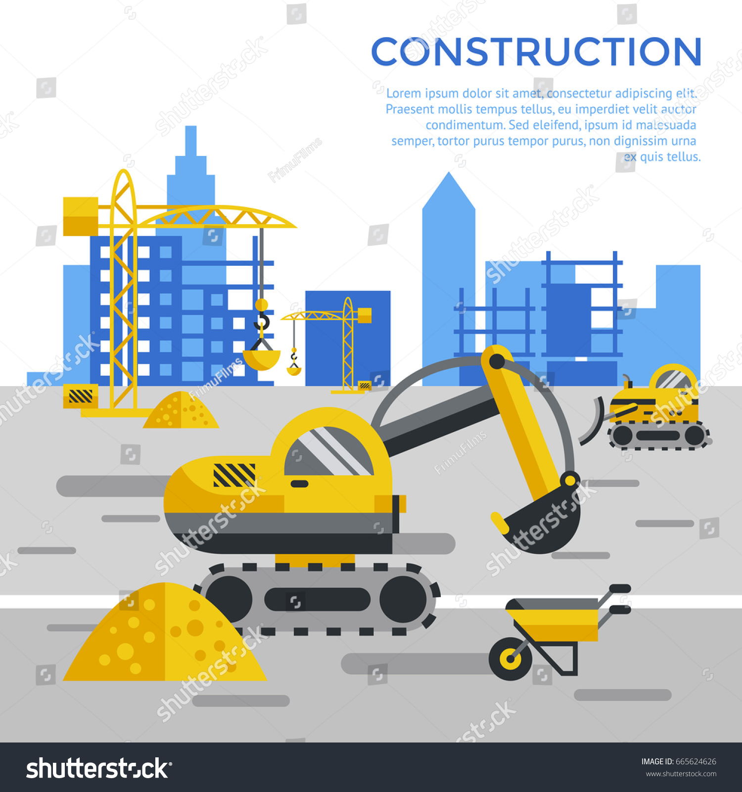 Digital Vector Yellow Construction Building Tracks Stock Vector ... Digital Vector Yellow Construction Building Tracks Stock Vector ...