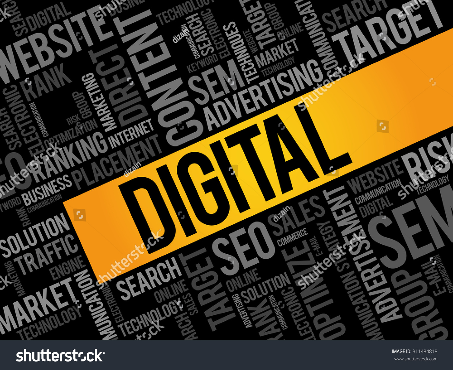 Digital Word Cloud Business Concept Stock Vector (Royalty Free ...