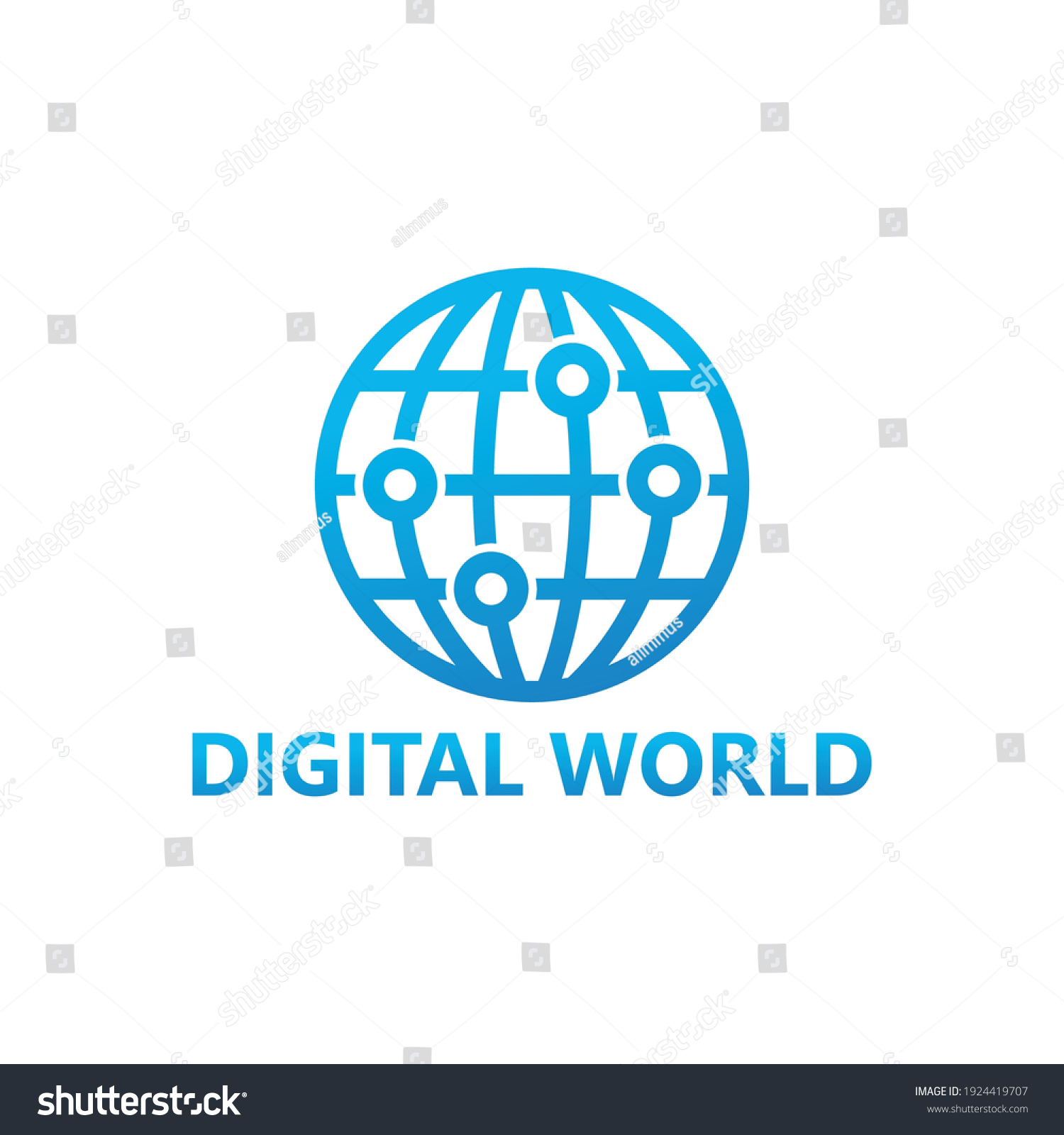 Digital World Logo Template Design: เวกเตอร์สต็อก (ปลอดค่าลิขสิทธิ์ ...