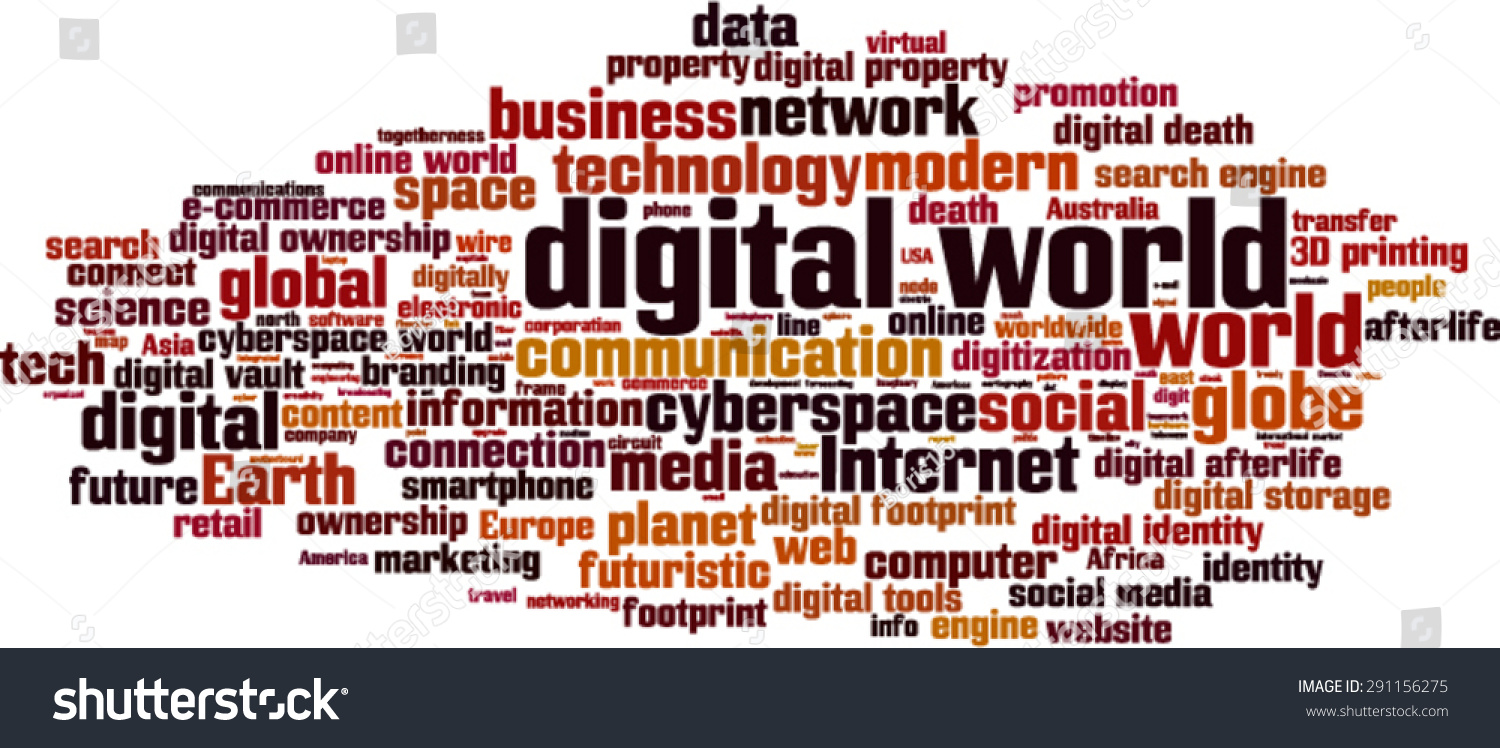 Digital World Word Cloud Concept Vector Stock Vector (Royalty Free ...