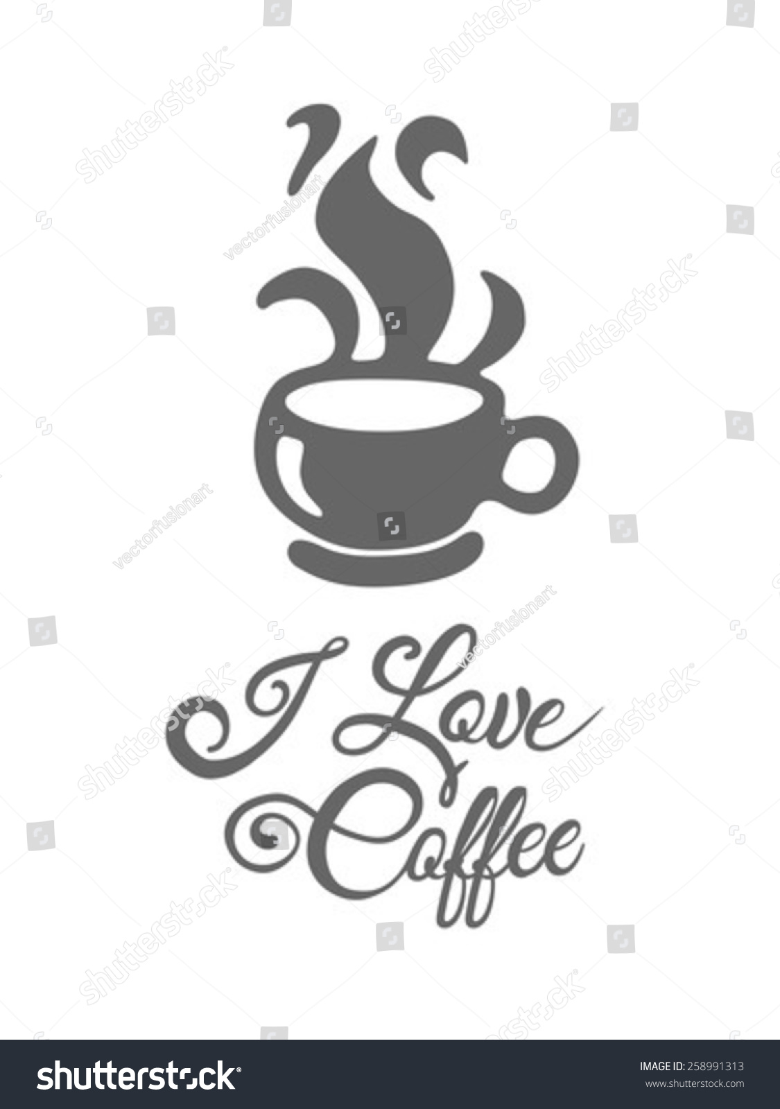 Digitally Generated Love Coffee Vector Stock Vector (Royalty Free ...