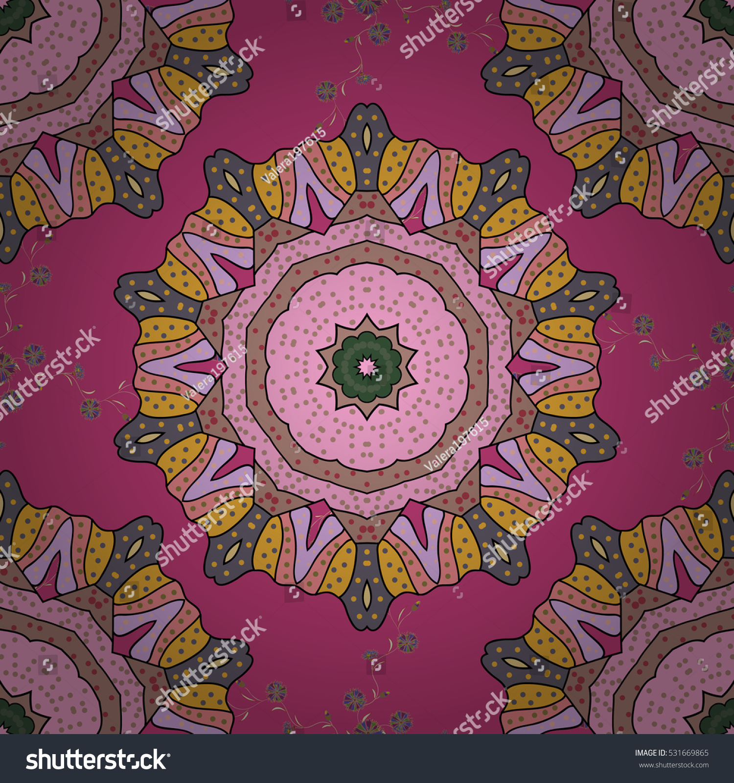 Dim Pink Background Mandala Ornaments Vector Stock Vector (Royalty Free ...