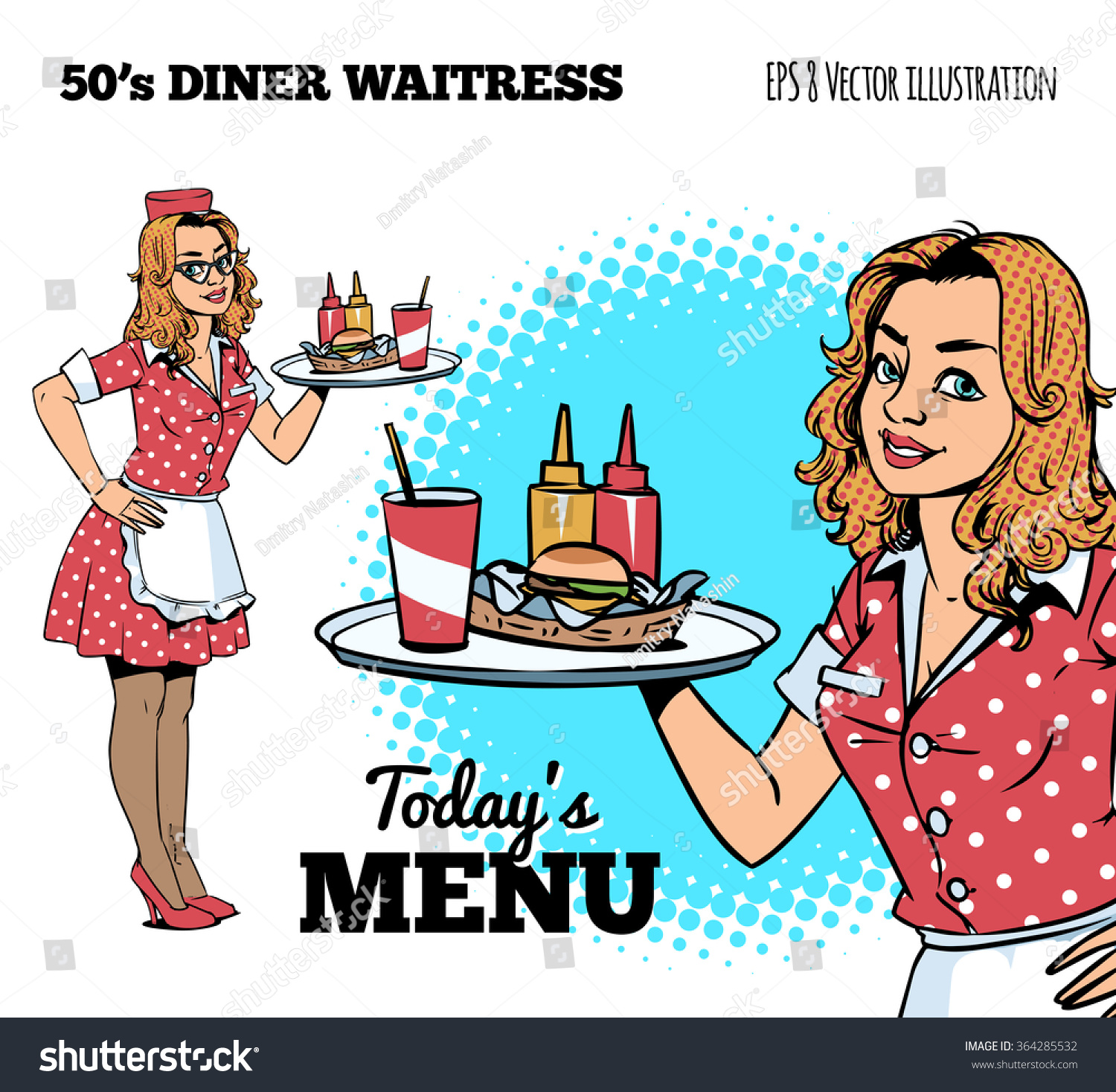 234 50s diner waitress 이미지, 스톡 사진 및 벡터 | Shutterstock