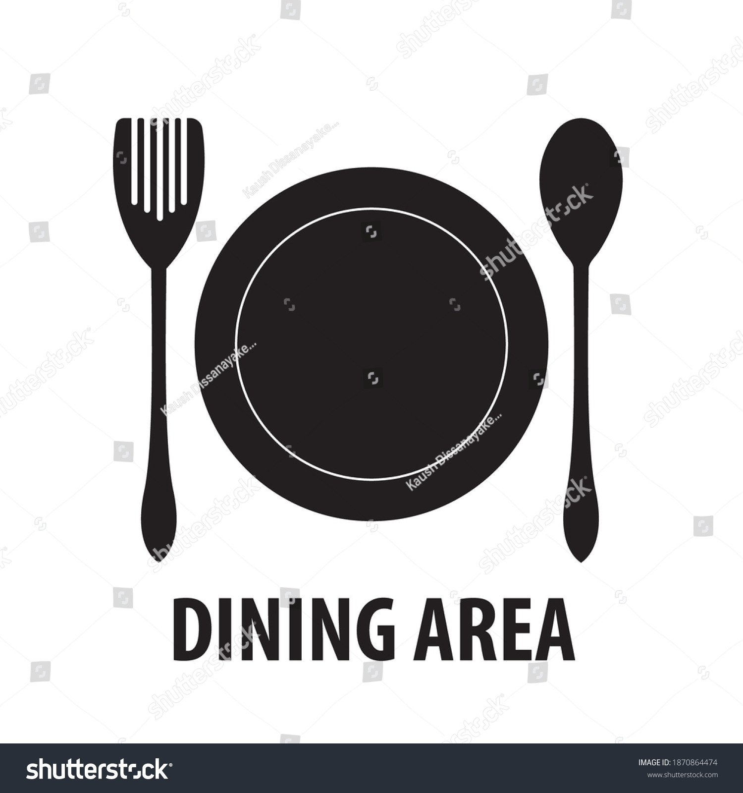Dining Area Symbol Sign Vector Stock Vector (Royalty Free) 1870864474 ...