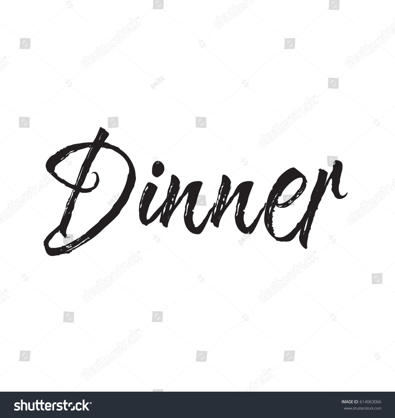 Dinner Text Design Vector Calligraphy Typography Stock Vector (Royalty ...