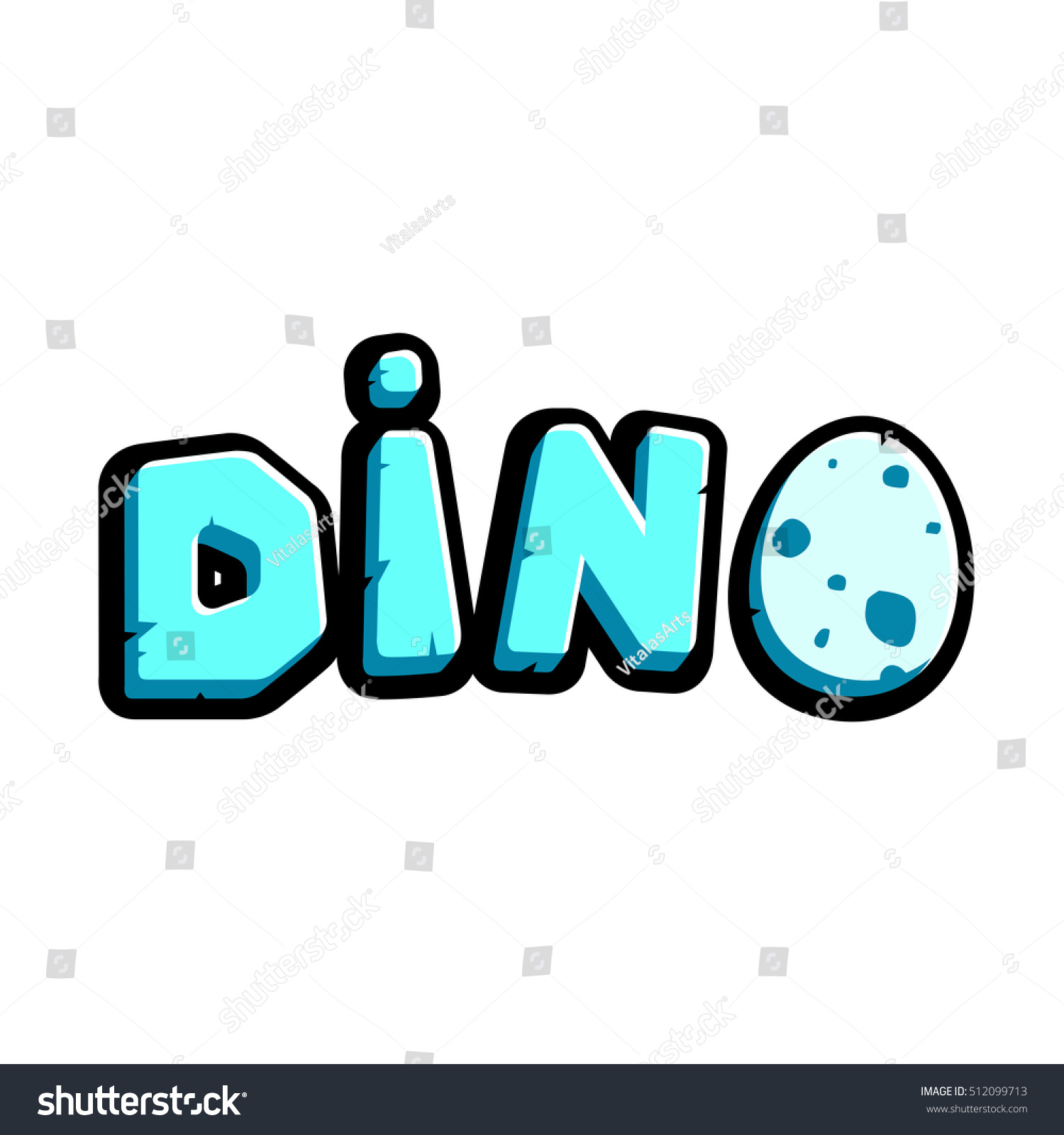 Dino Blue Logo Stock Vector (Royalty Free) 512099713