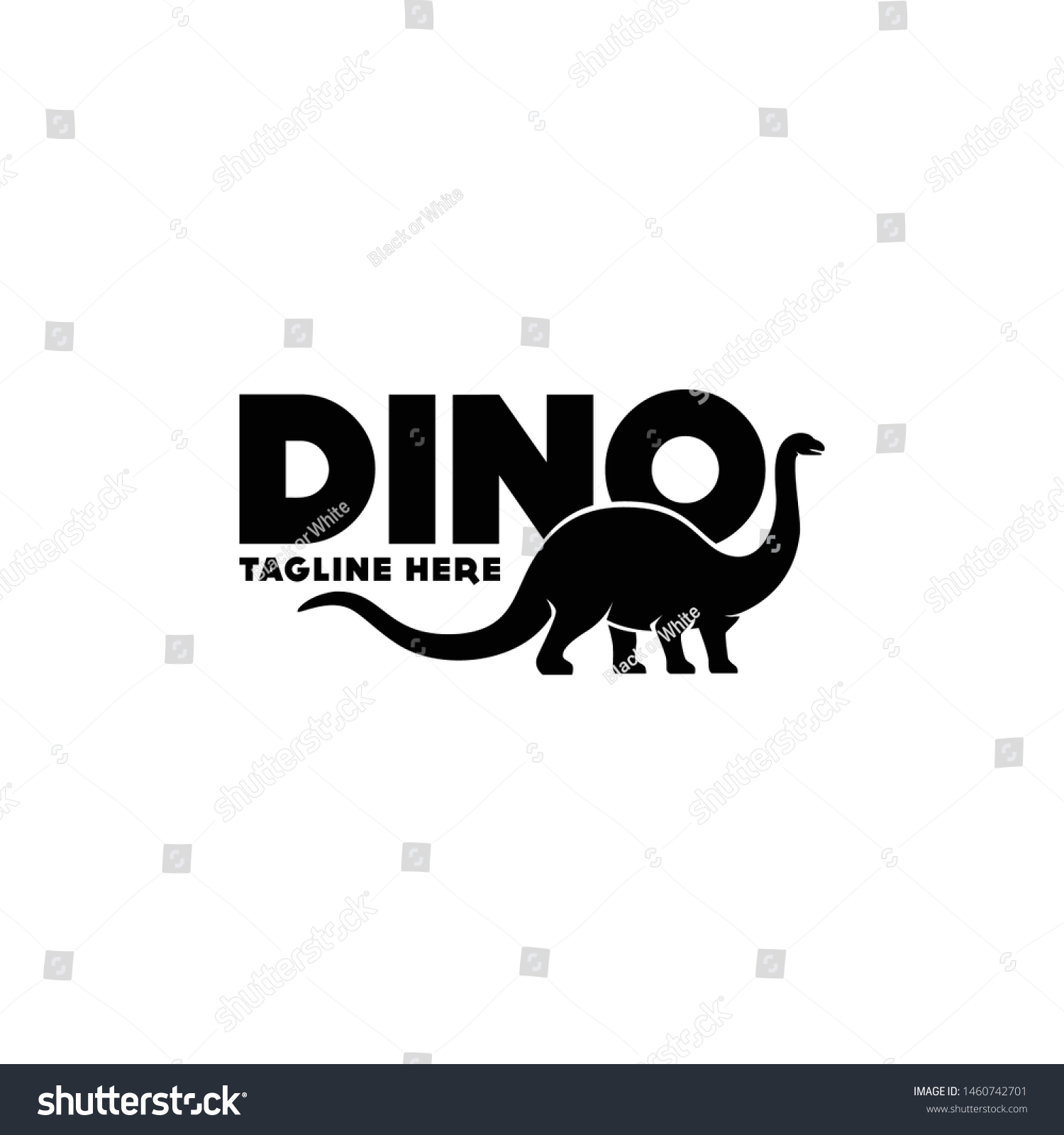 Dino Dinosaur Logo Design Vector Stock Vector (Royalty Free) 1460742701