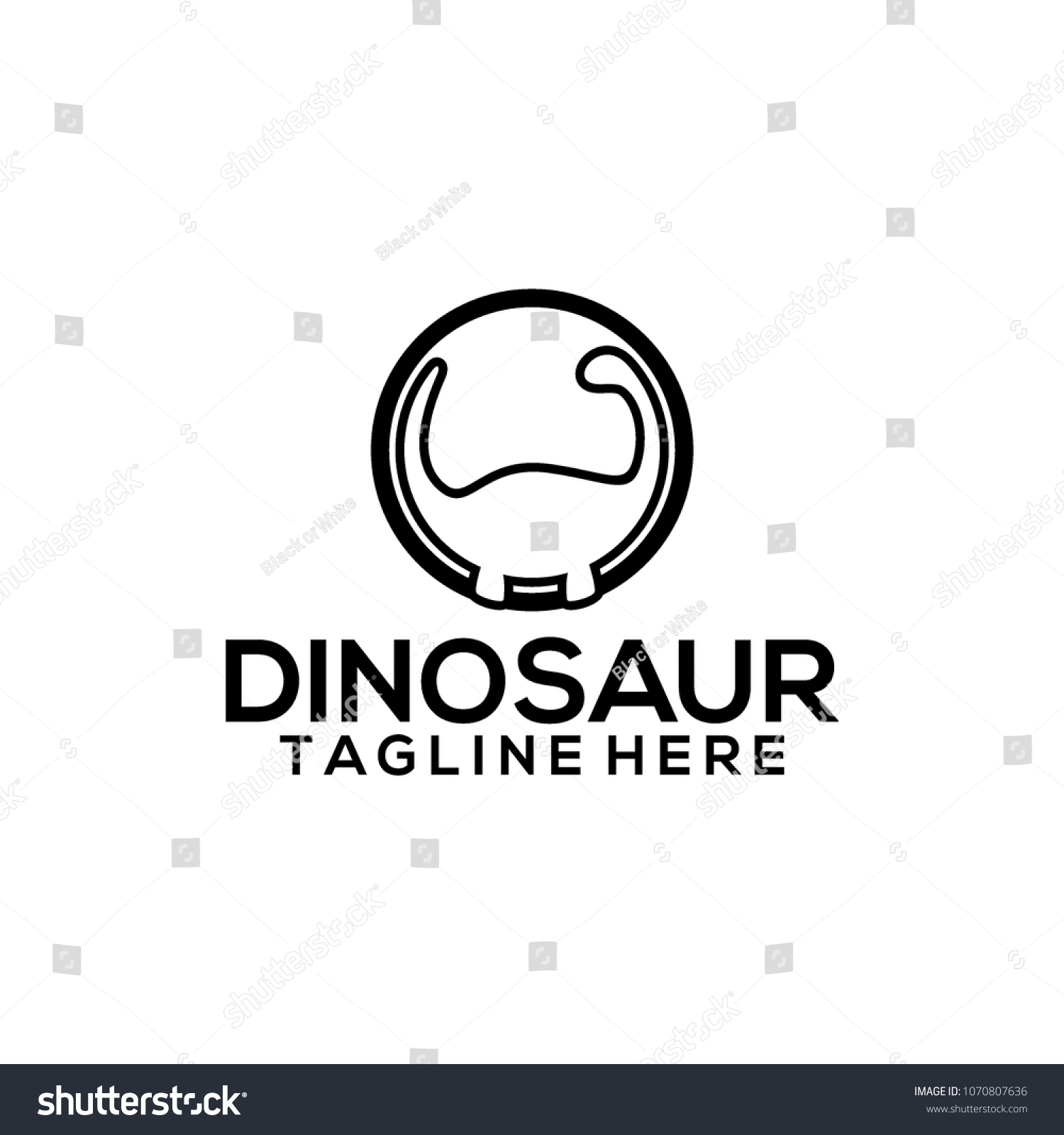 Dino Logo Design: vector de stock (libre de regalías) 1070807636 ...
