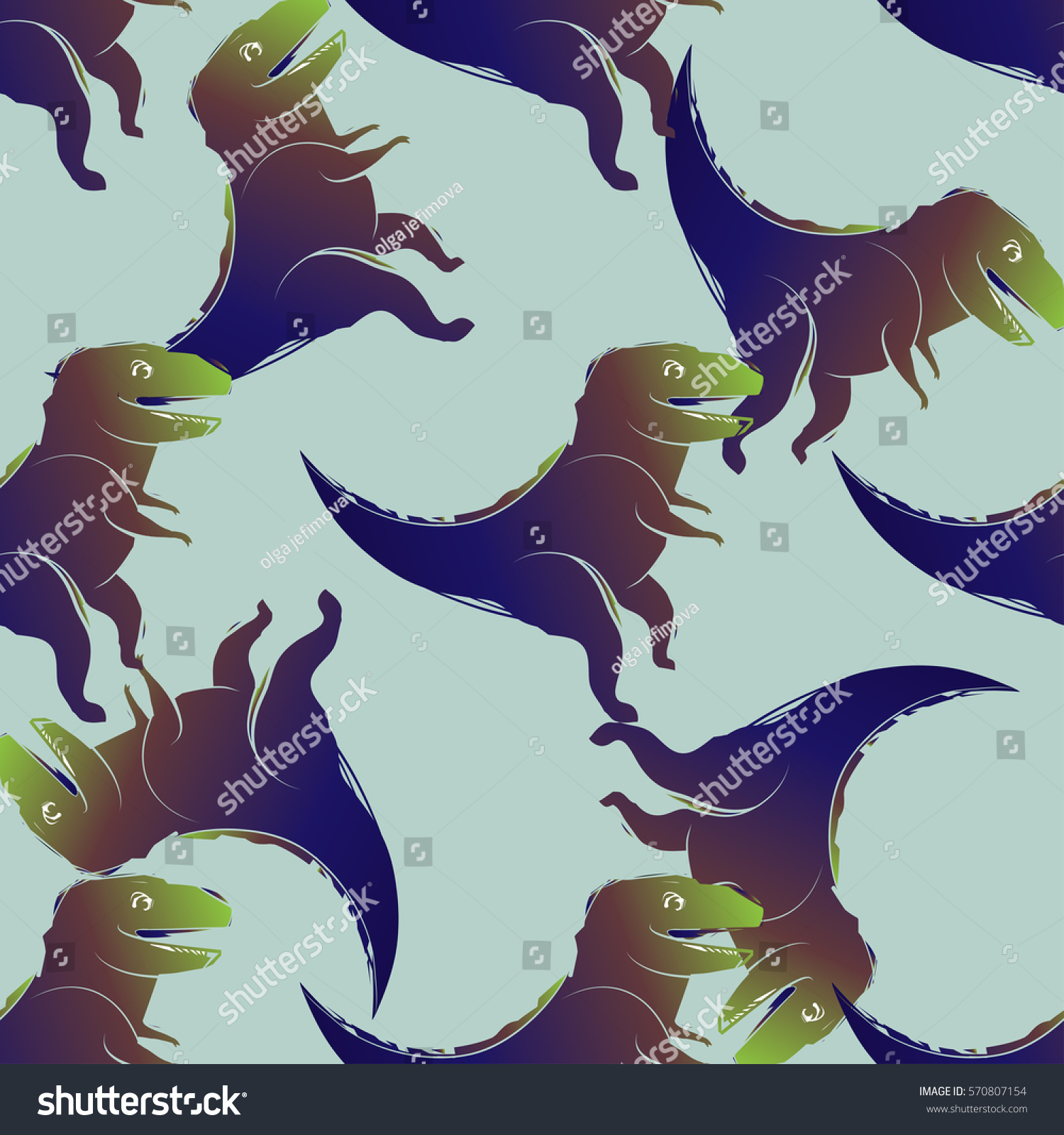 Dino Seamless Pattern Vector Line Art: Stock-Vektorgrafik (Lizenzfrei ...