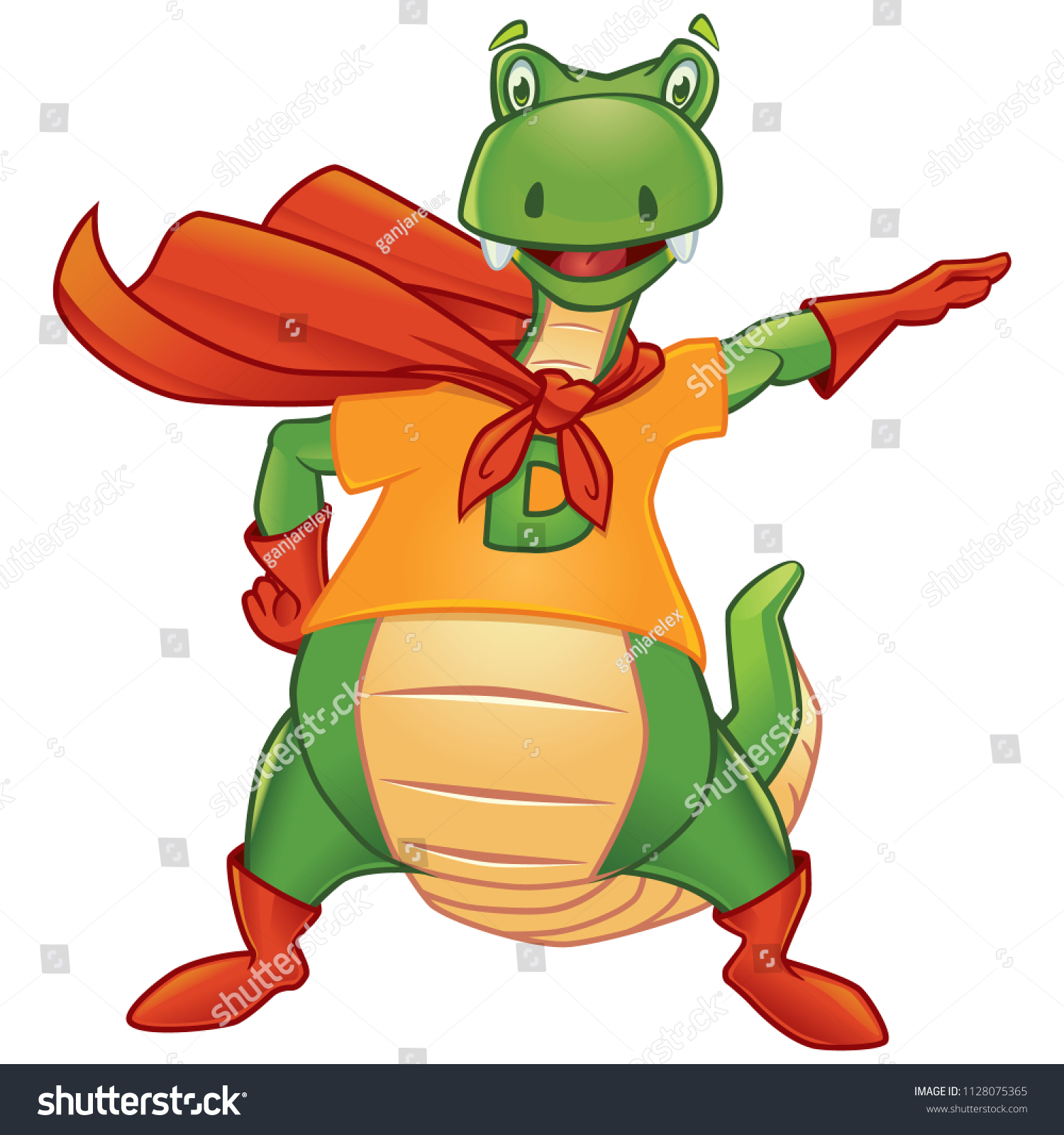 Dino Superhero Stock Vector (Royalty Free) 1128075365