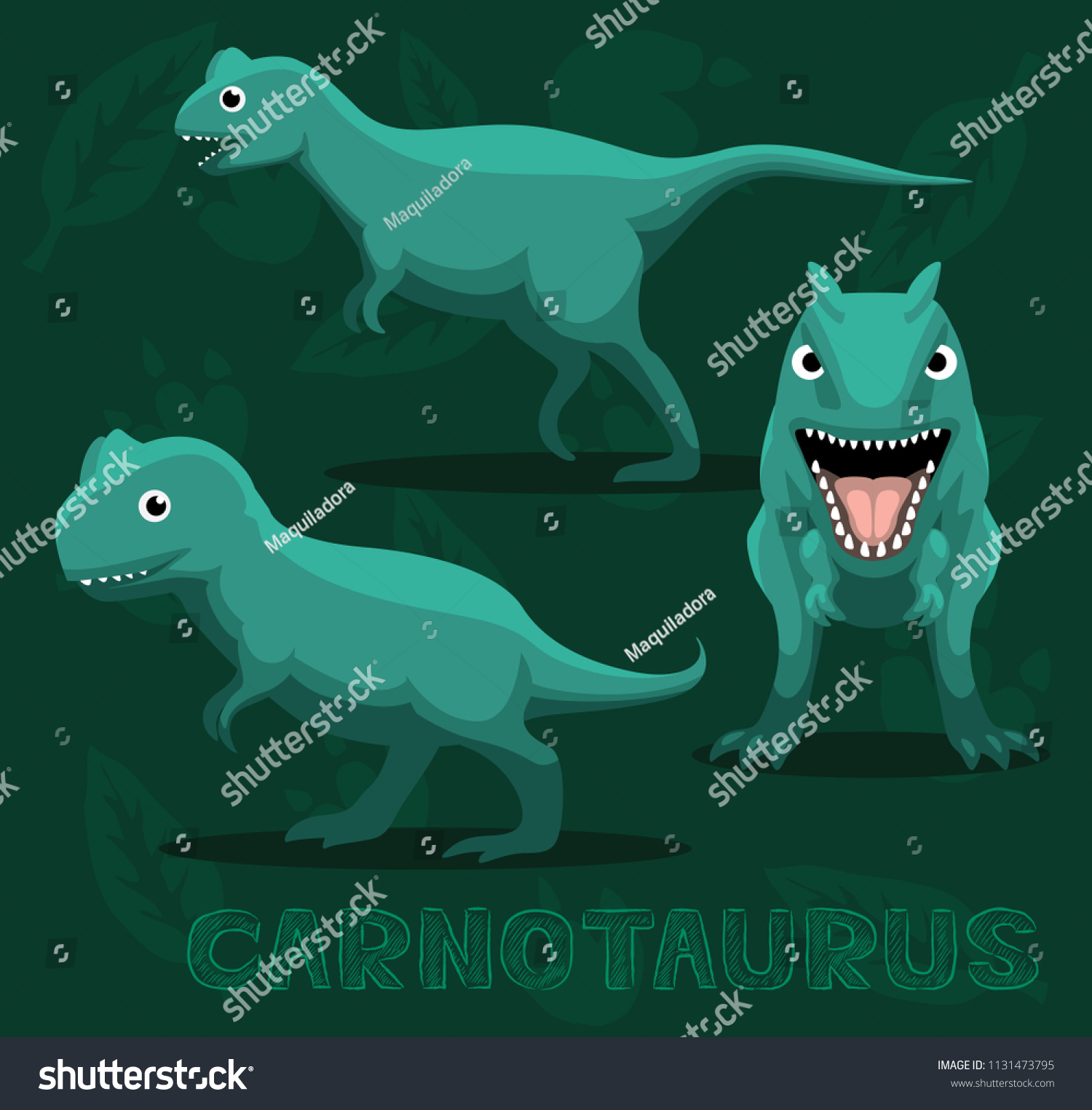 Dinosaur Carnotaurus Cartoon Vector Illustration: vetor stock (livre de ...