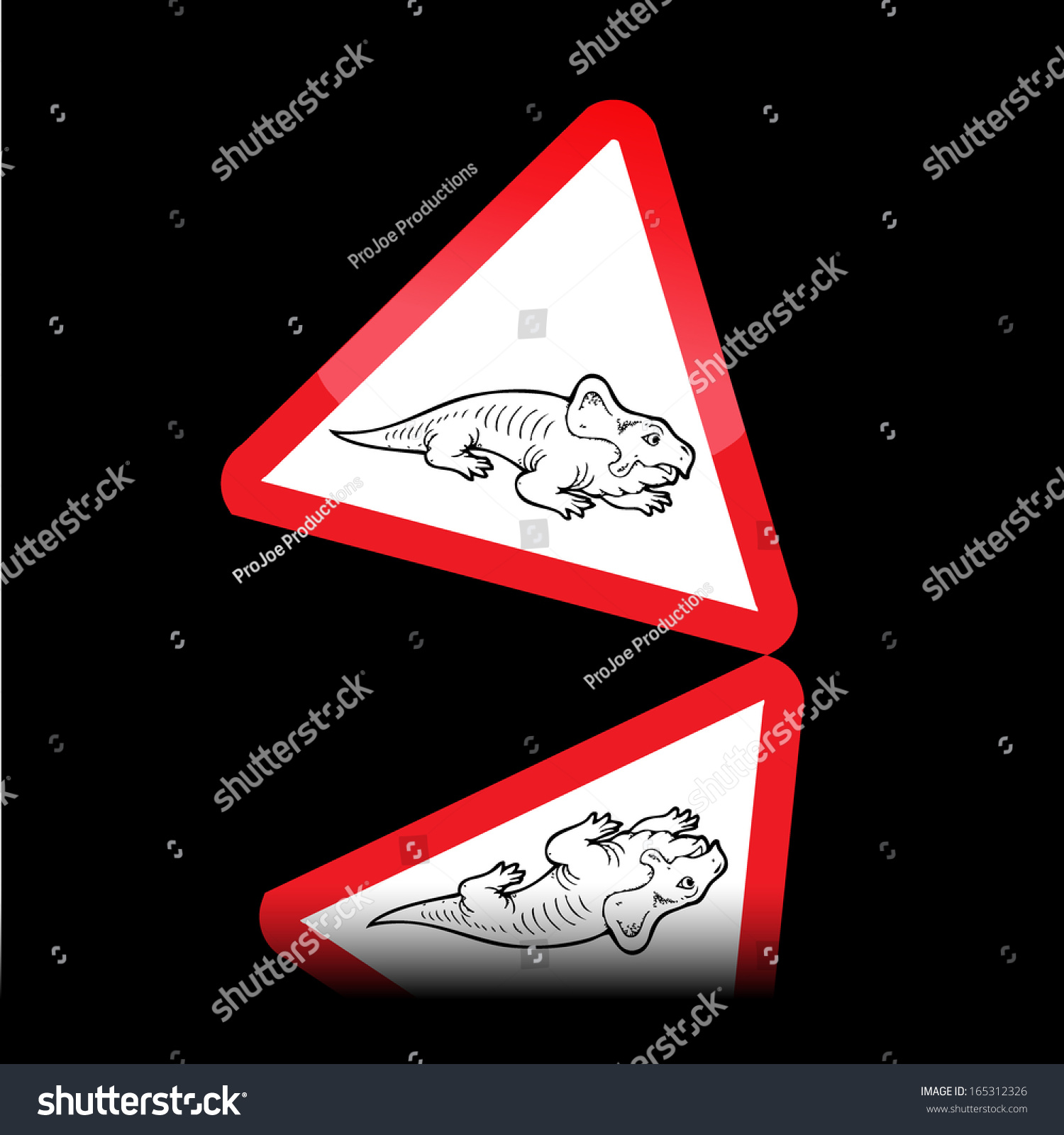 Dinosaur Danger Signs Stock Vector (Royalty Free) 165312326 | Shutterstock