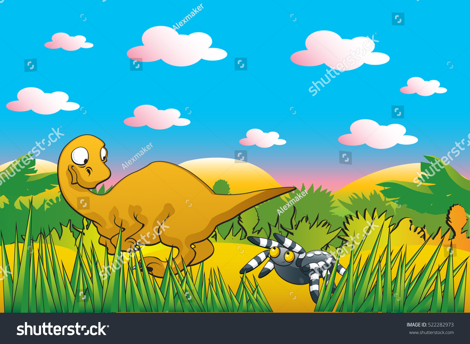 Dinosaur Prehistoric Background Stock Vector (Royalty Free) 522282973 ...