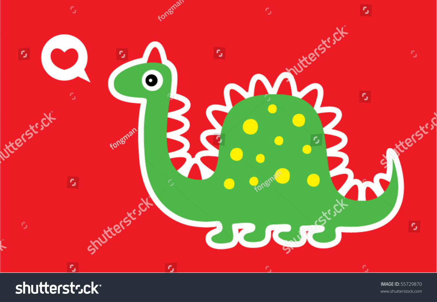 Dinosaur Love Stock Vector (Royalty Free) 55729870 | Shutterstock