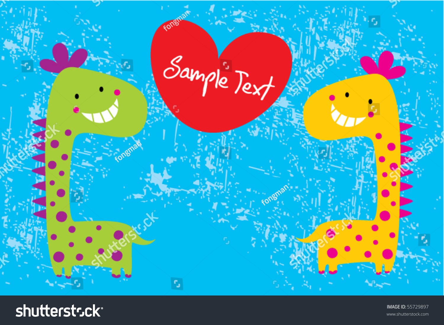 Dinosaur Love Couple Stock Vector (Royalty Free) 55729897 | Shutterstock