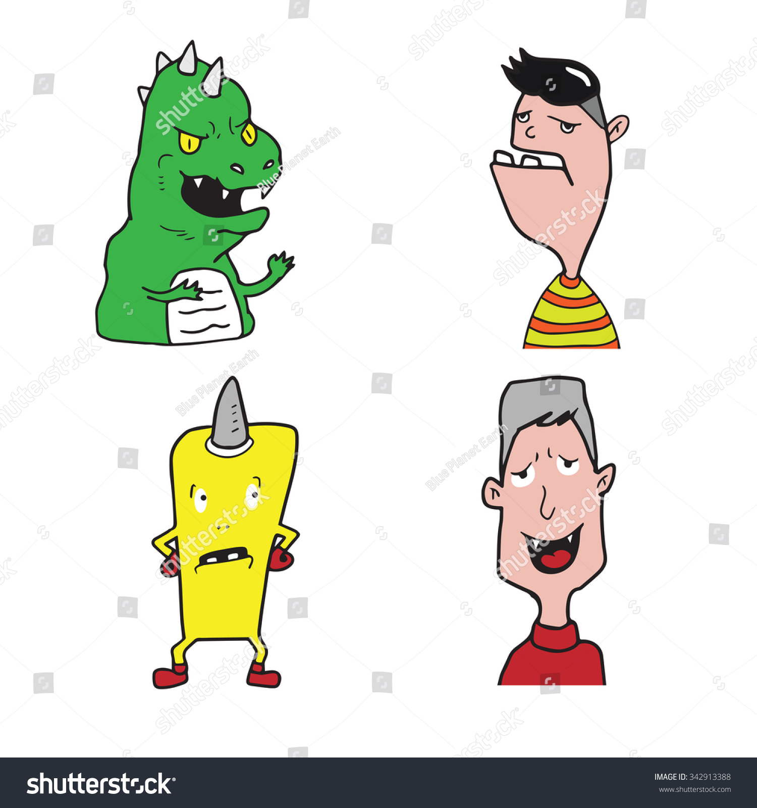 Dinosaur Monster Vampire Cartoon Drawing Stock Vector (Royalty Free ...