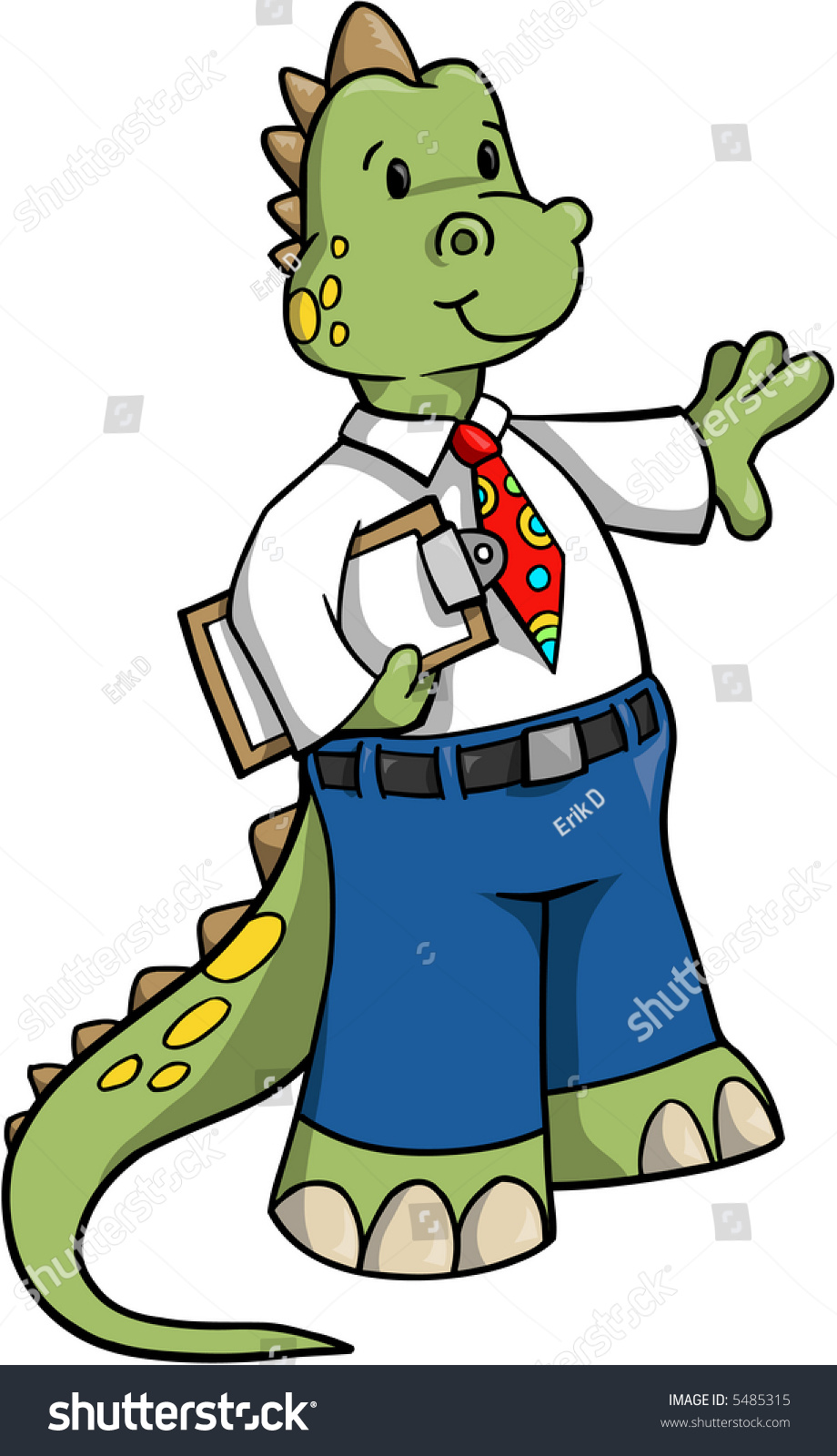 Dinosaur Office Worker Vector Illustration Stock Vector (Royalty Free ...
