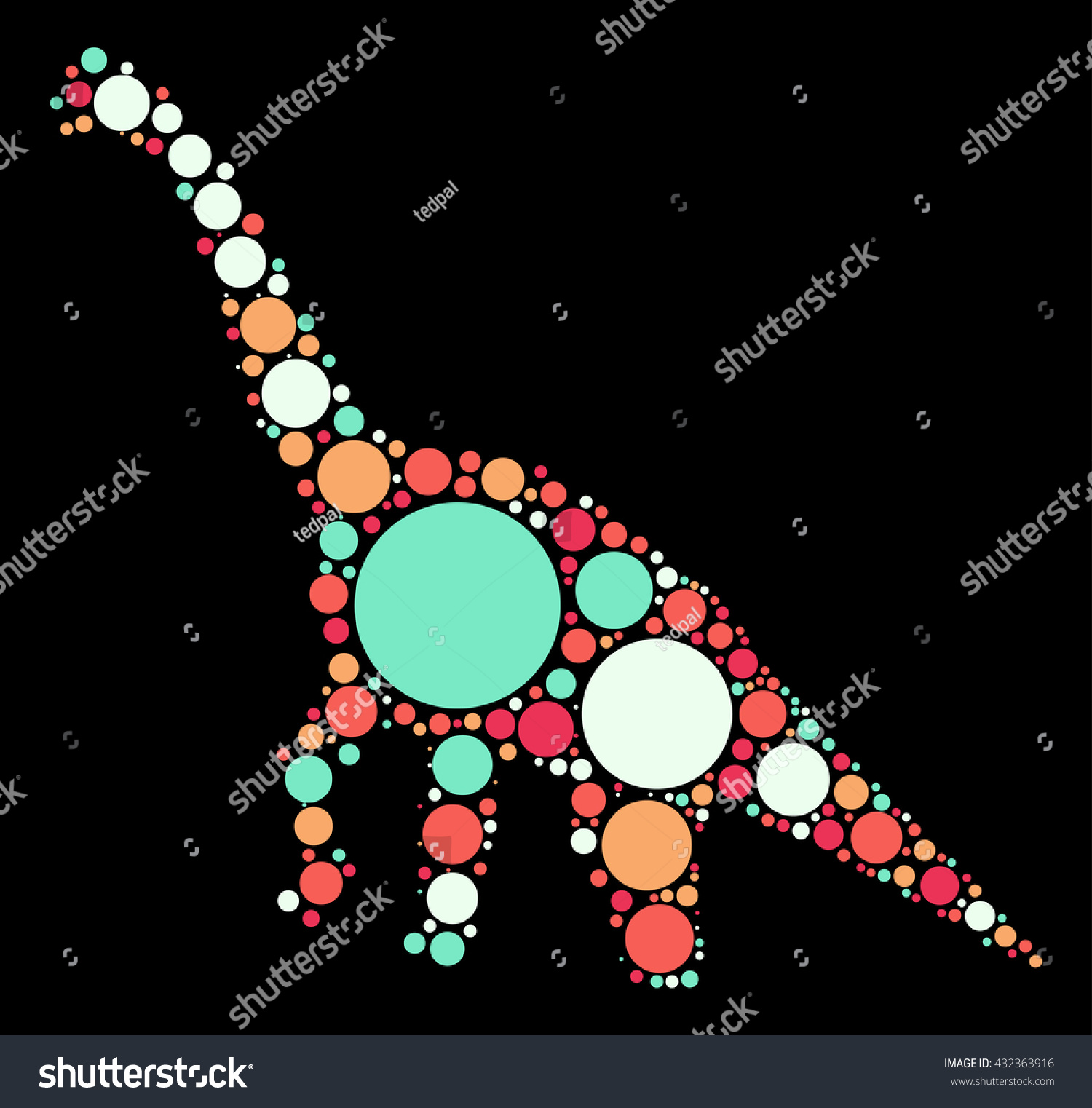 Dinosaur Shape Vector Design By Color Stock Vector (Royalty Free) 432363916